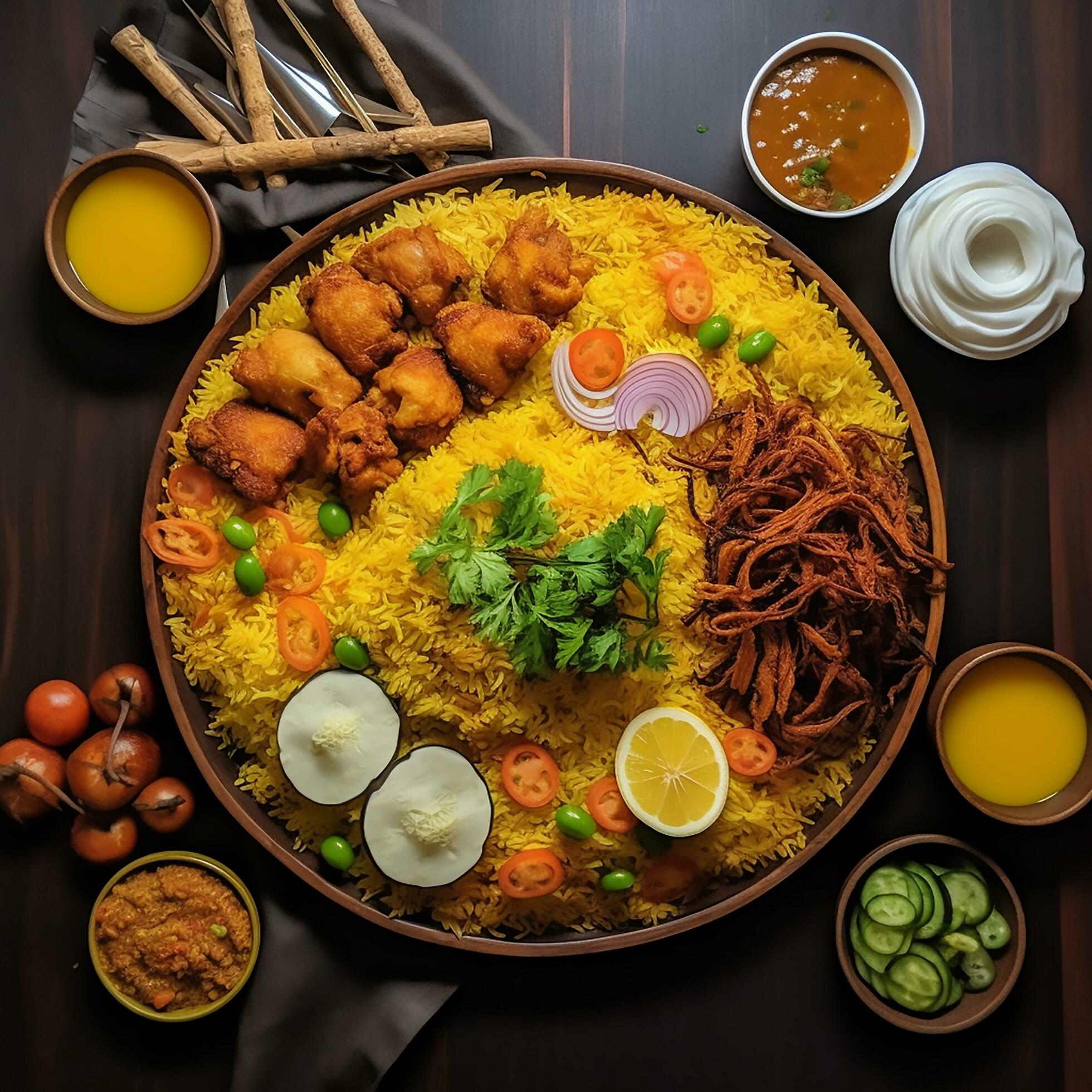 Biryani plate with eggs and vegetables indian food 26638396 Stock Photo ...