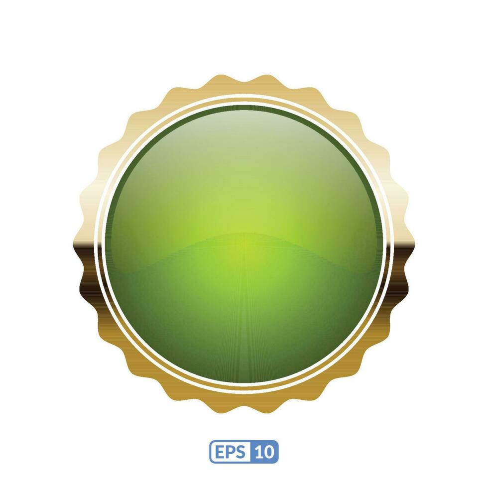 Sunburst gold frame lime green circle button. 26639181 Vector Art at ...