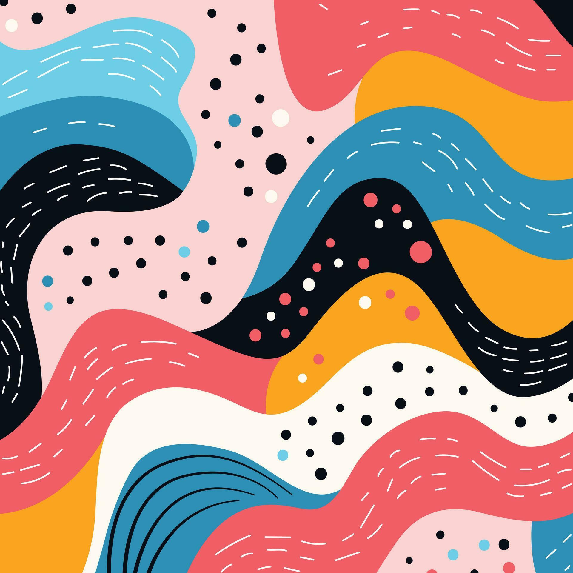 abstract background vector with natural line arts Memphis style and ...