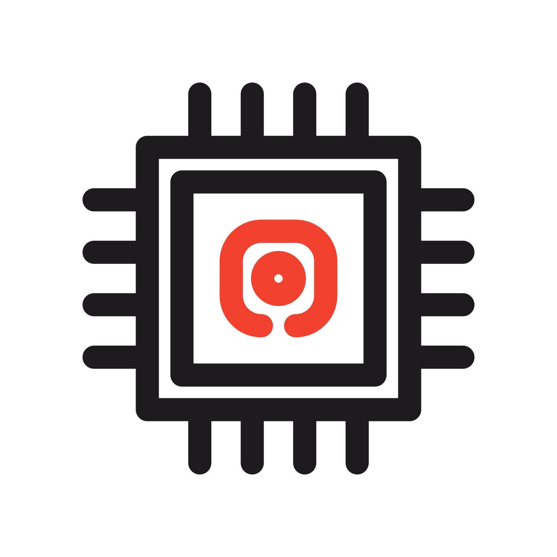 Microchip Icon Cpu Central Processing Unit Computer Processor Chip Symbol In Circle 1722