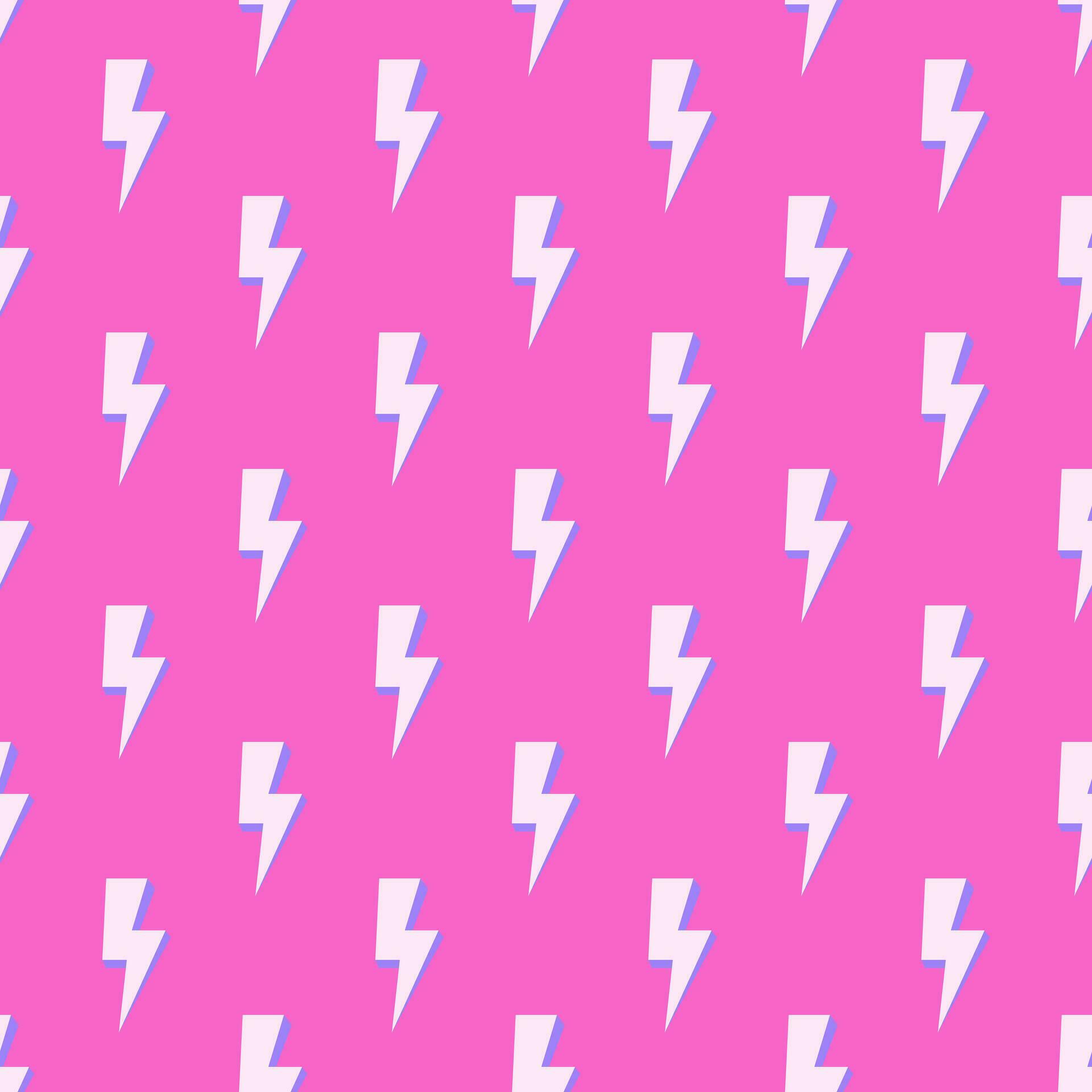 Lightning seamless pattern. Pink background with electric lightning ...