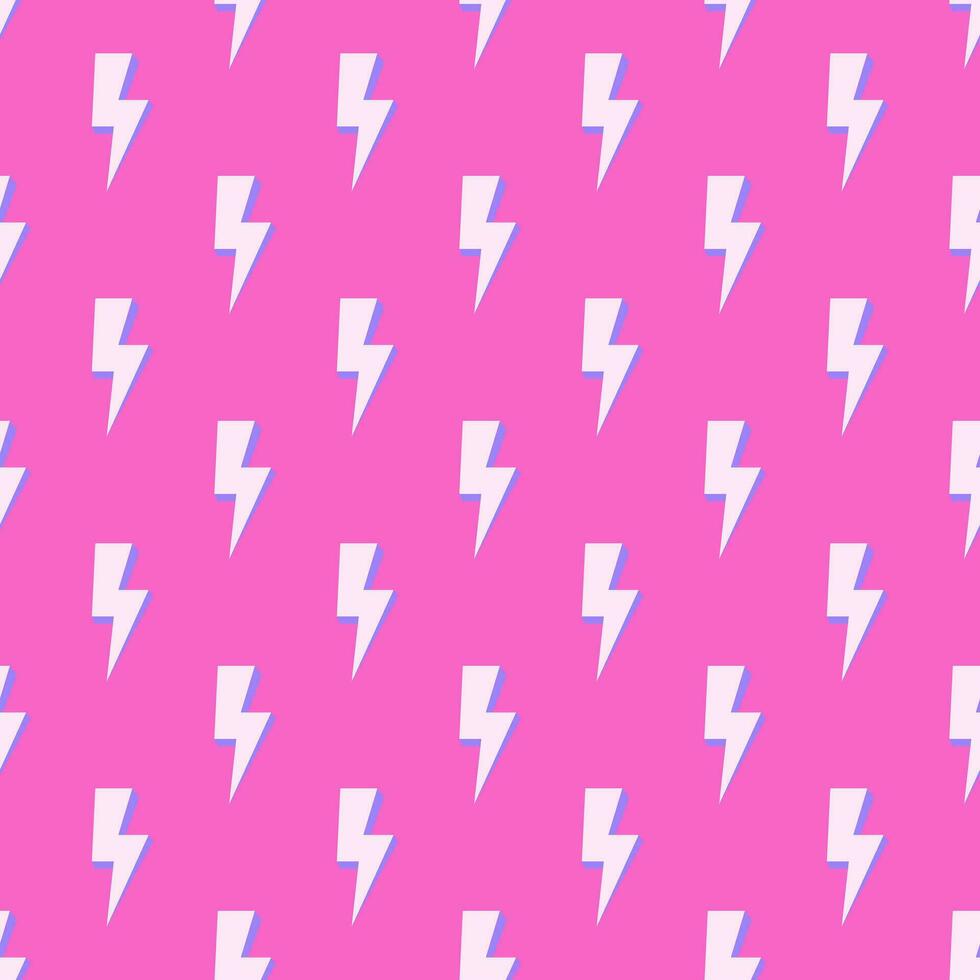 Lightning seamless pattern. Pink background with electric lightning ...
