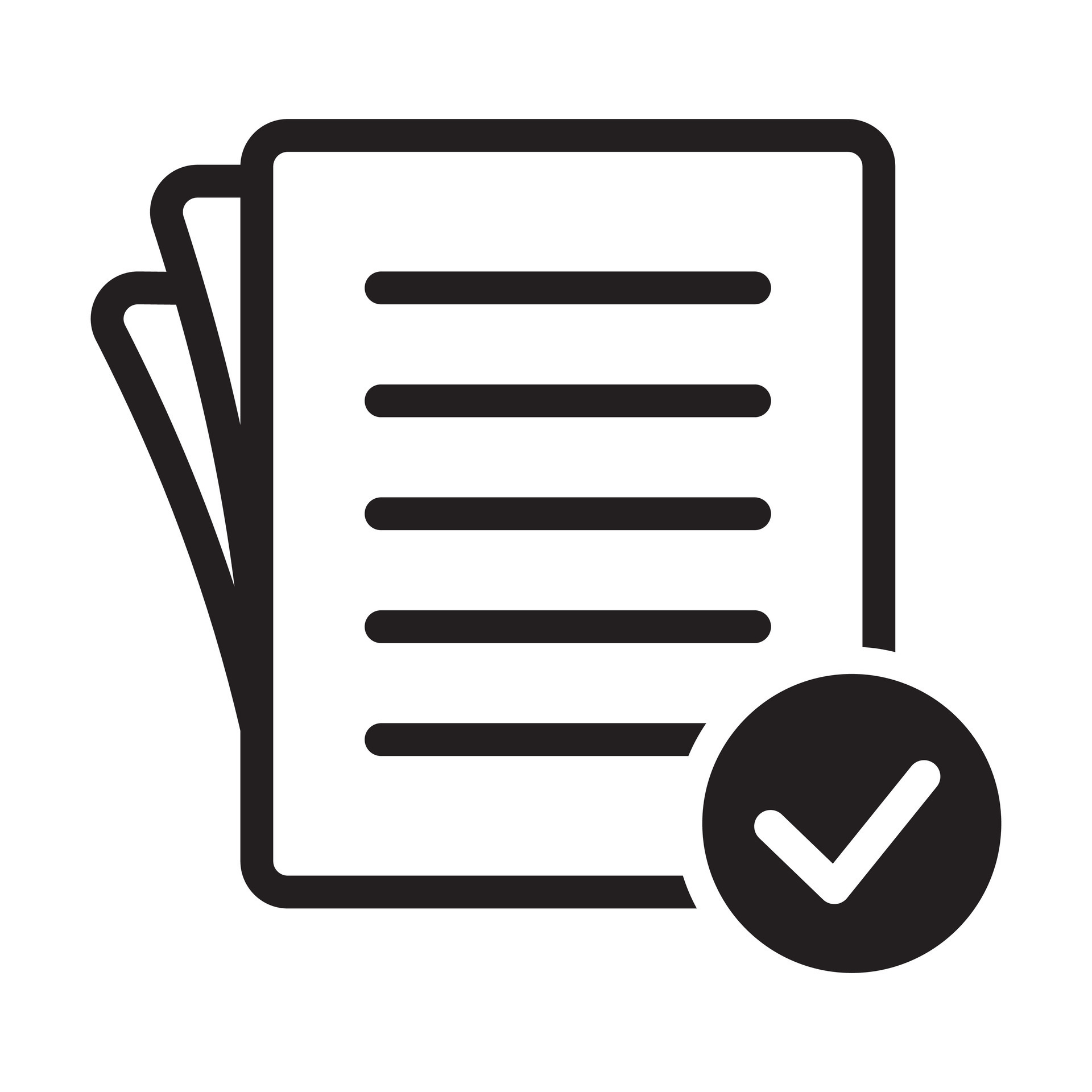 Compliance document icon in flat style. Approved process vector ...