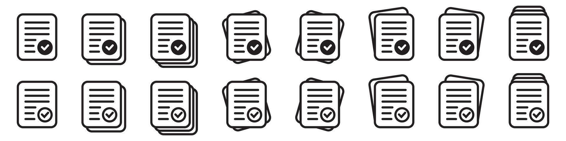 Document with Check mark icon. Compliance document icon in flat style ...