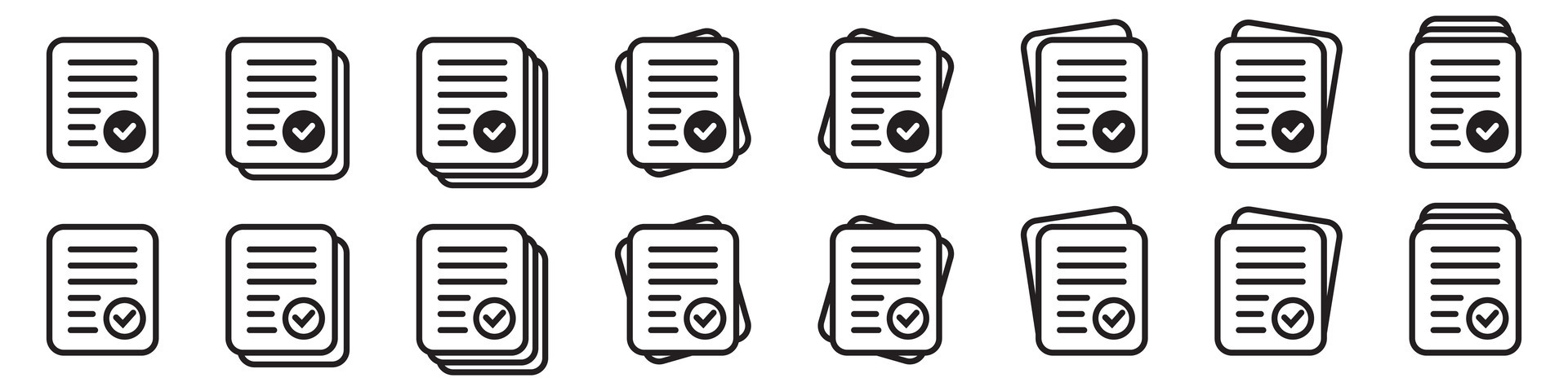 Document with Check mark icon. Compliance document icon in flat style ...