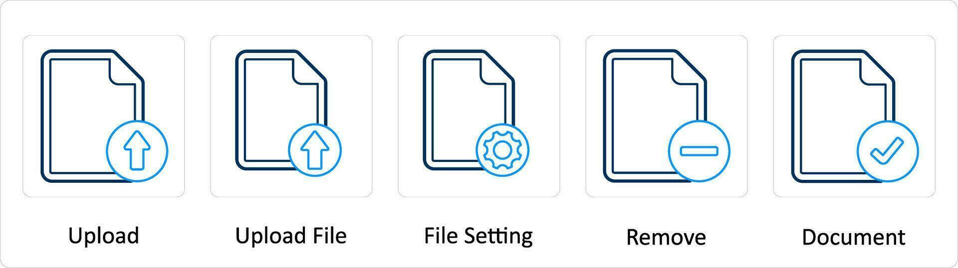 A set of 5 Extra icons as upload, upload file, file setting 26641743 ...