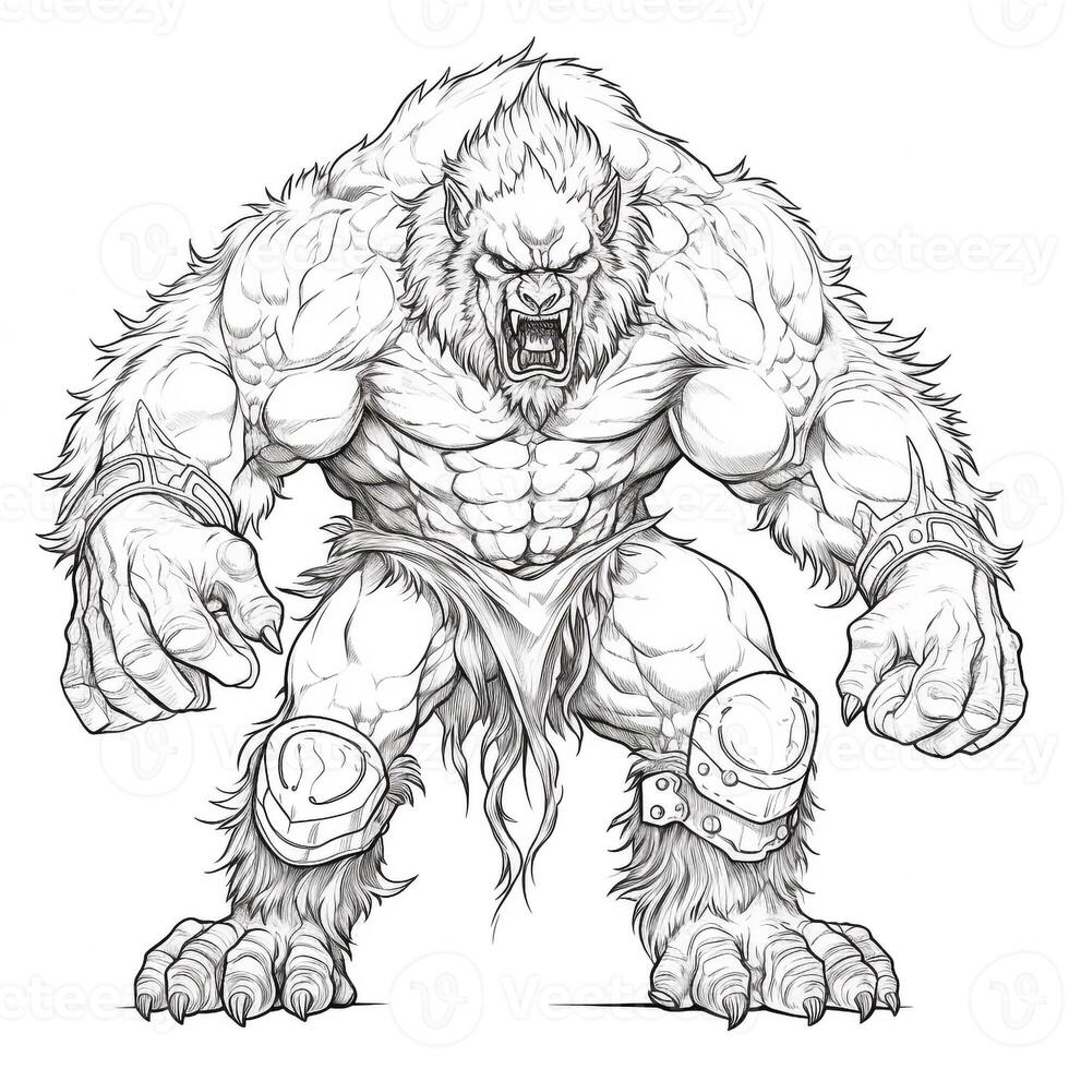 Werewolf Coloring Pages For Adults Stock Photo At Vecteezy