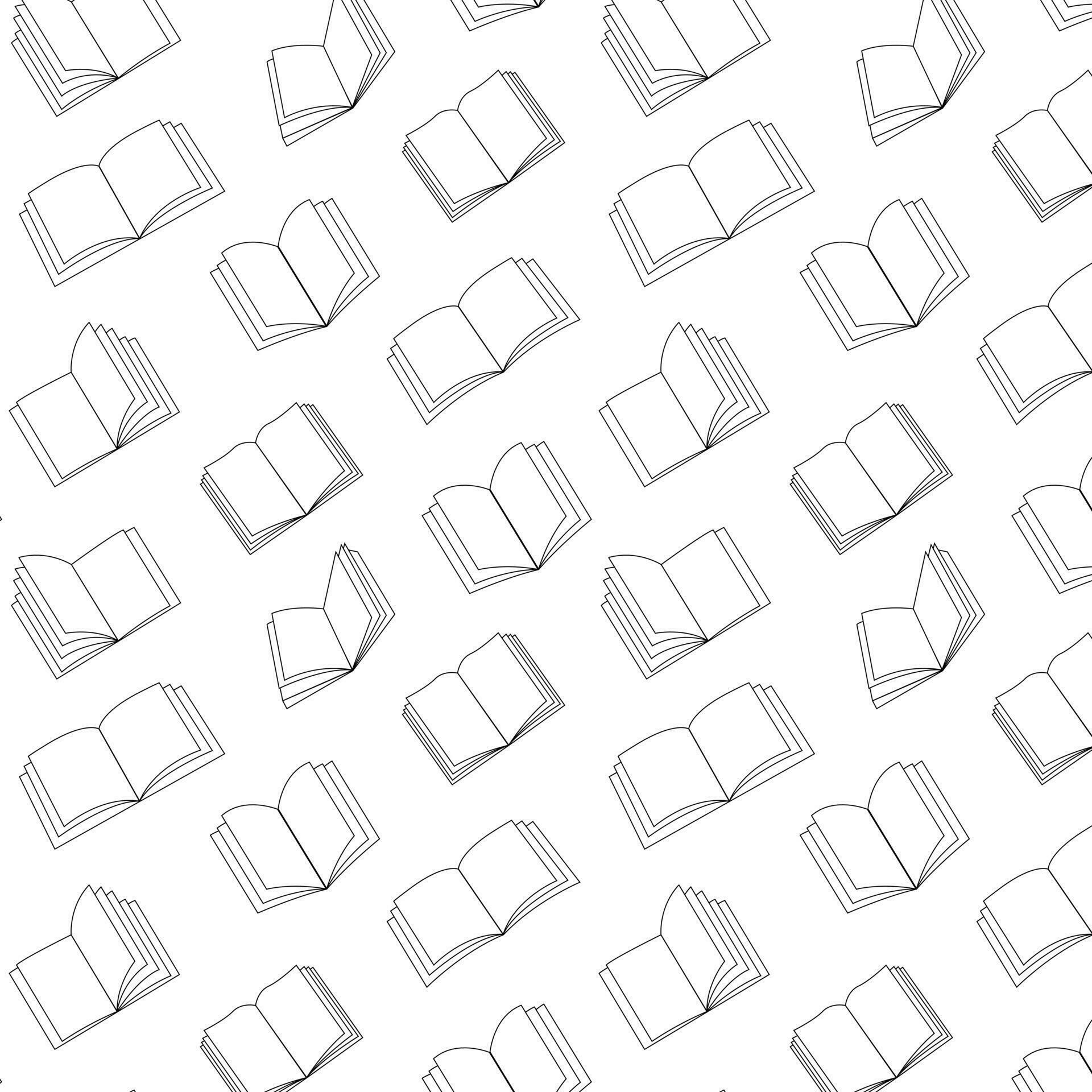 Seamless pattern with hand drawn books. For wallpaper, textile ...