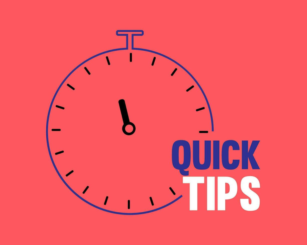 Quick tips line icon. Helpful tricks sign. Tutorials with timer symbol ...