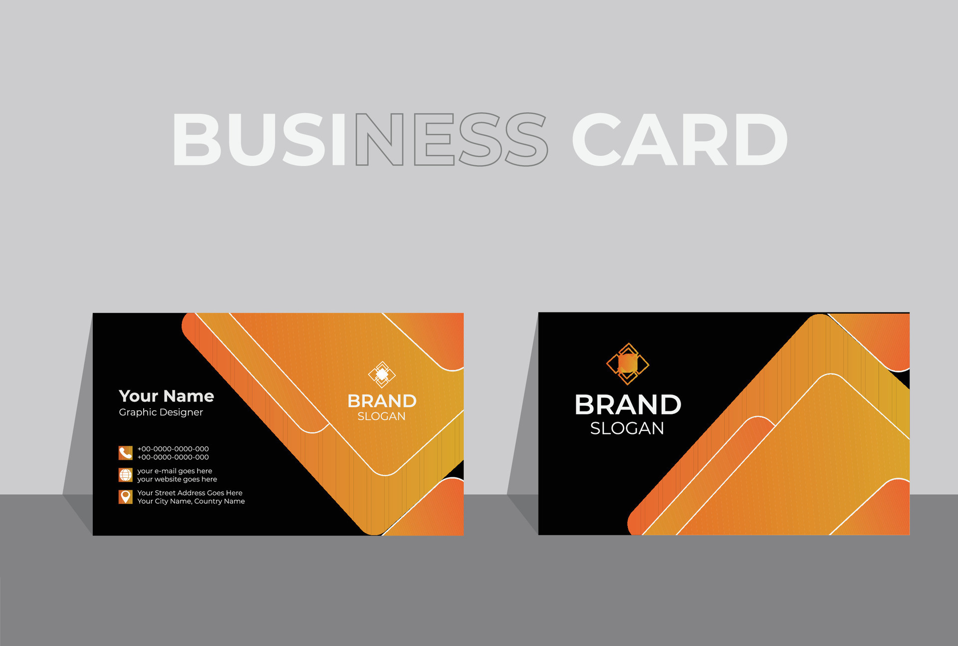 Modern presentation card. Vector business card template. Visiting card ...