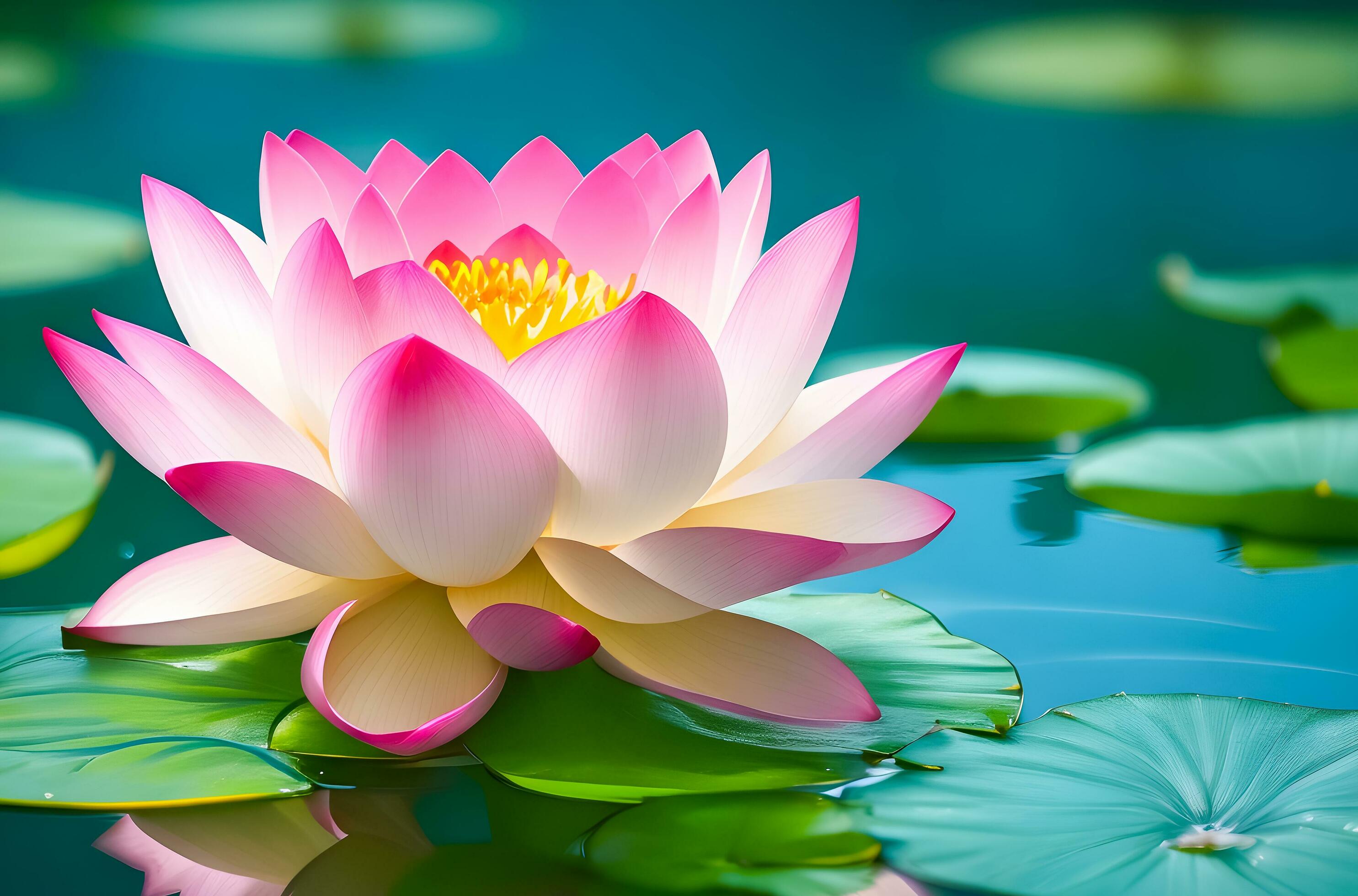 Pink lotus flower is blooming beautifully. generative ai 26666531 Stock Photo at Vecteezy