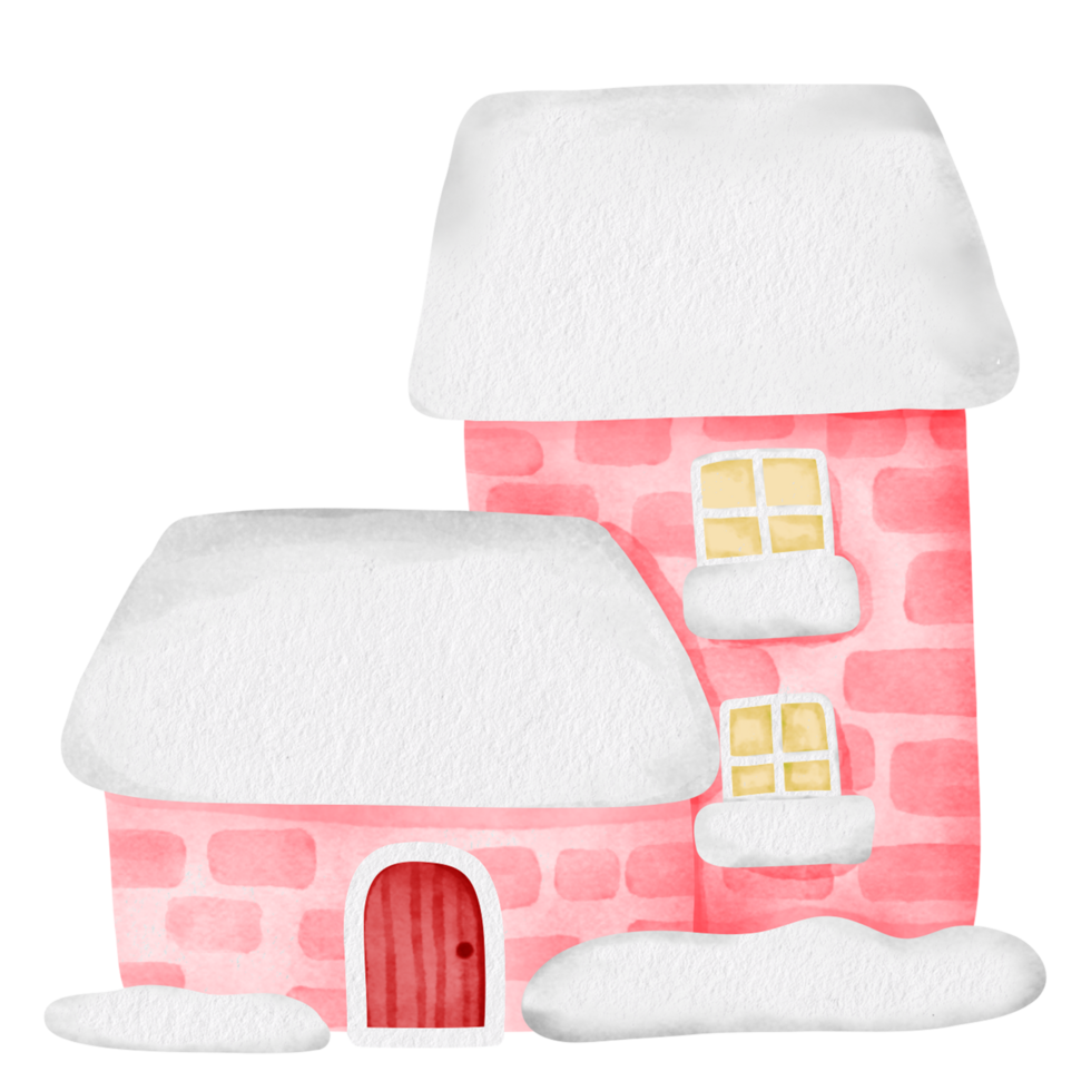 Watercolor Christmas Snow Village. 26674045 PNG