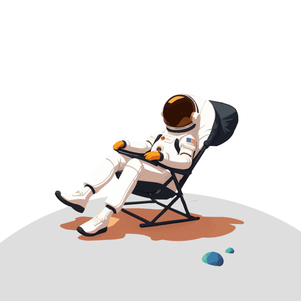Astronauta Sentado En Un Silla En El Luna 26674269 Png