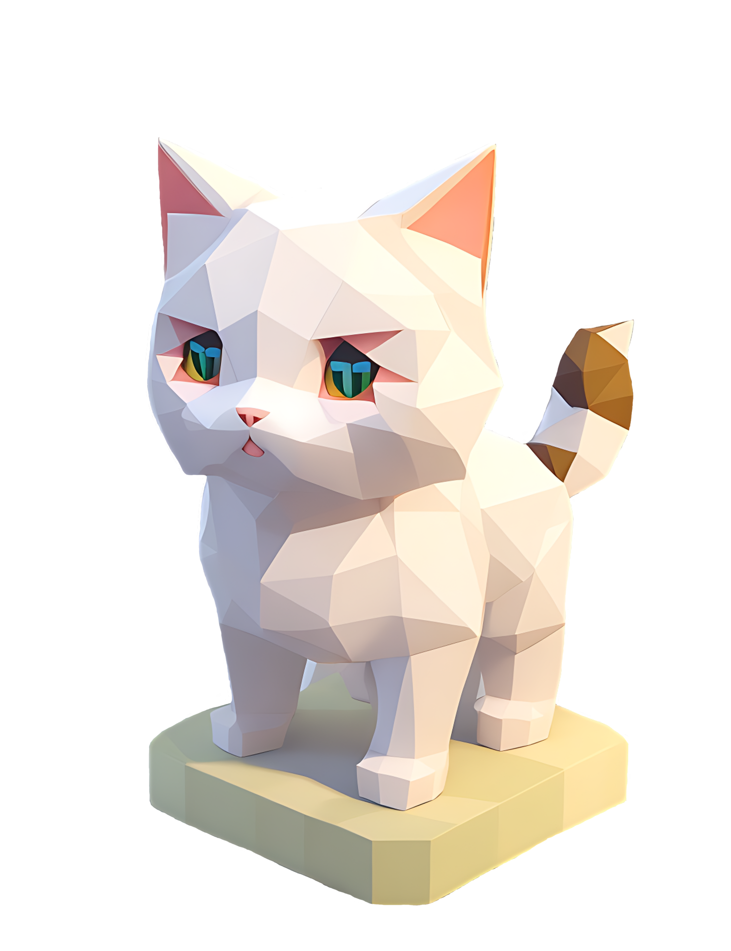 low poly cat 3d isometric render 26679186 PNG