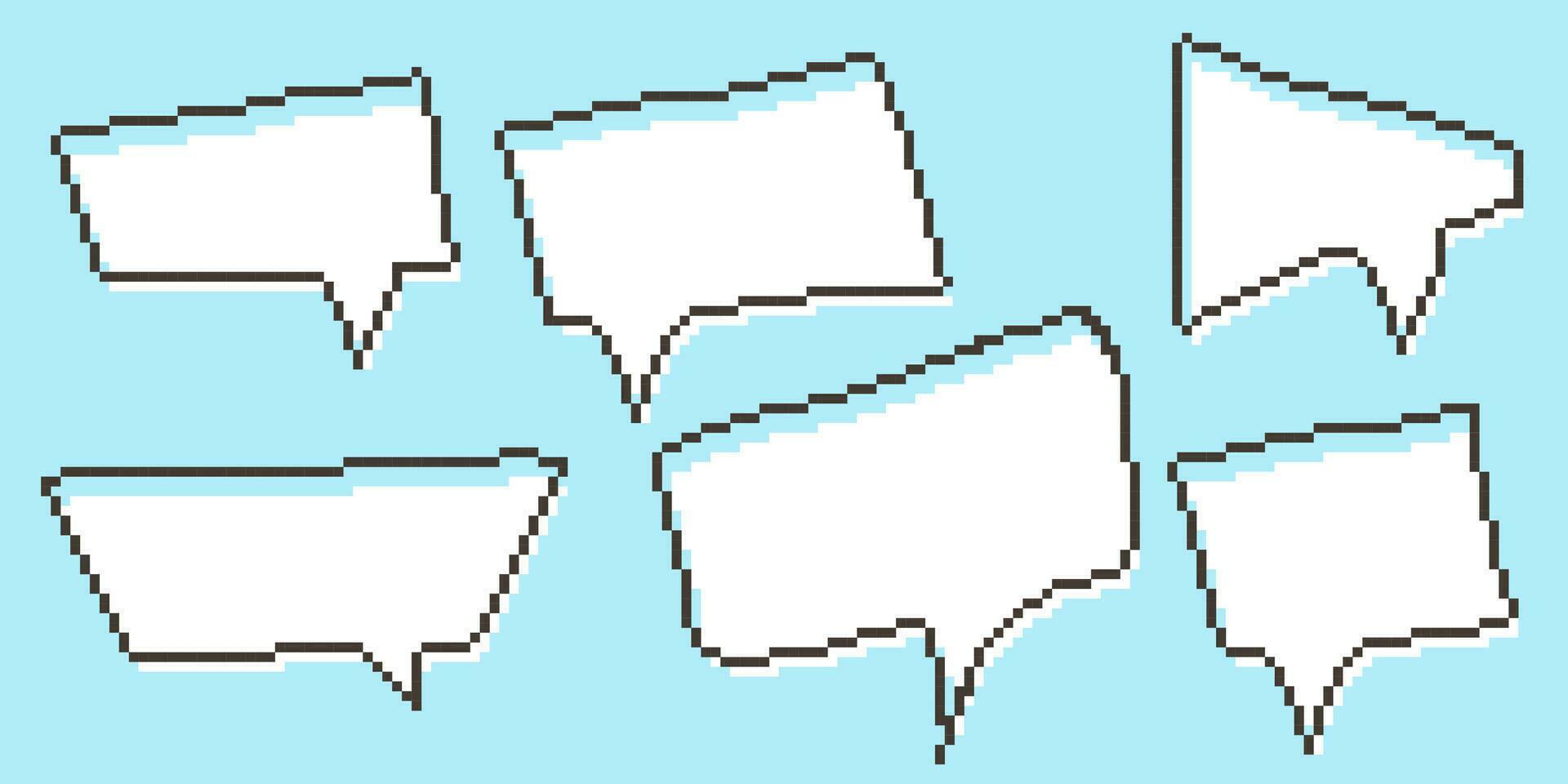 Pixel speech bubble Collection chart dialogue boxes. Retro game 8 bit line text box. Yellow ...