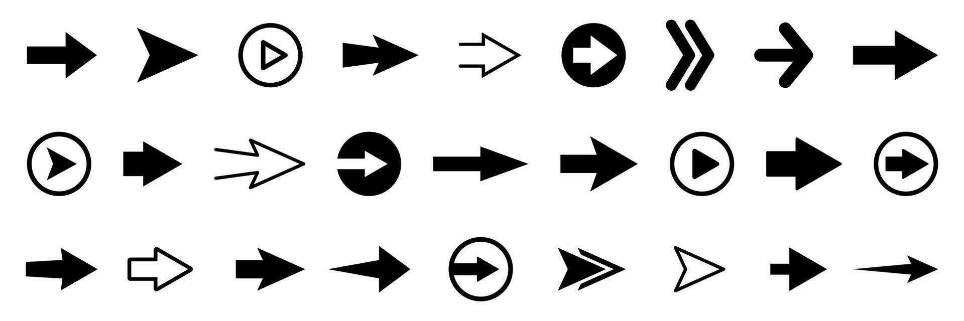 Set of vector arrow icons. Collection of pointers. 26690890 Vector Art at Vecteezy