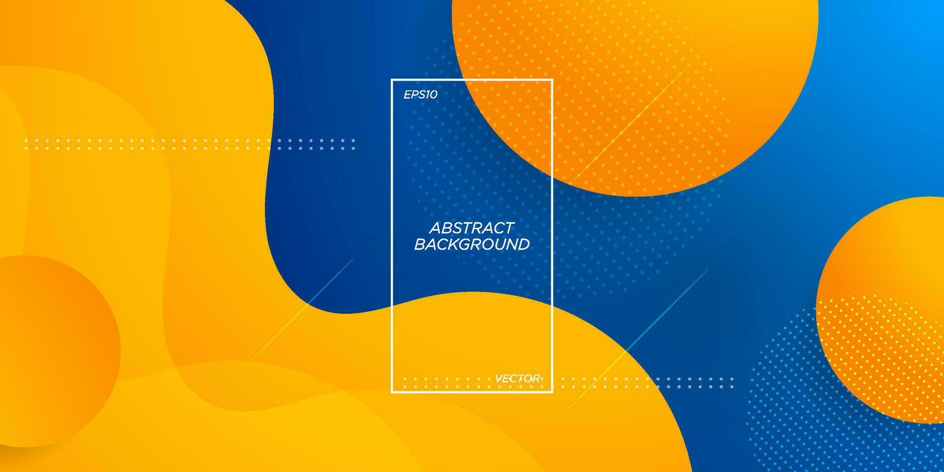 resumen azul y naranja antecedentes con fluido ola formas y circulo ...