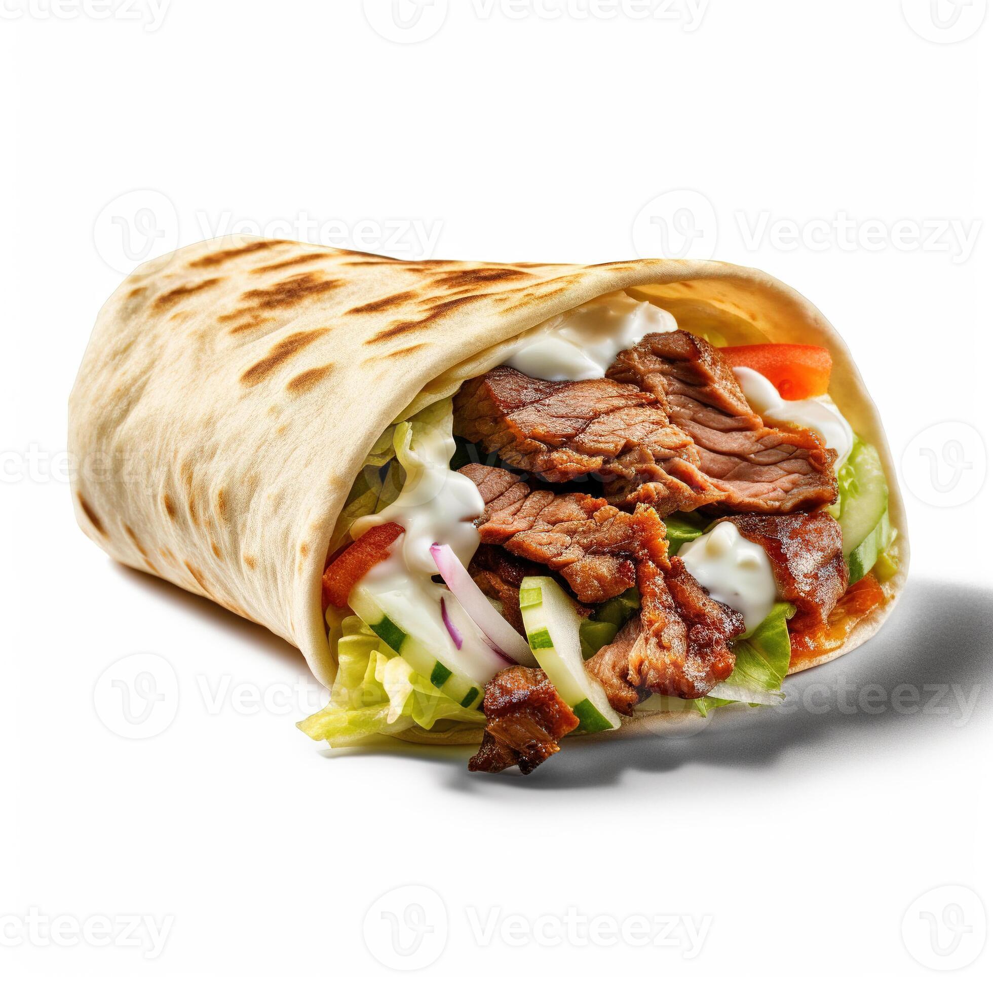 Shawarma on white background. 26695571 Stock Photo at Vecteezy