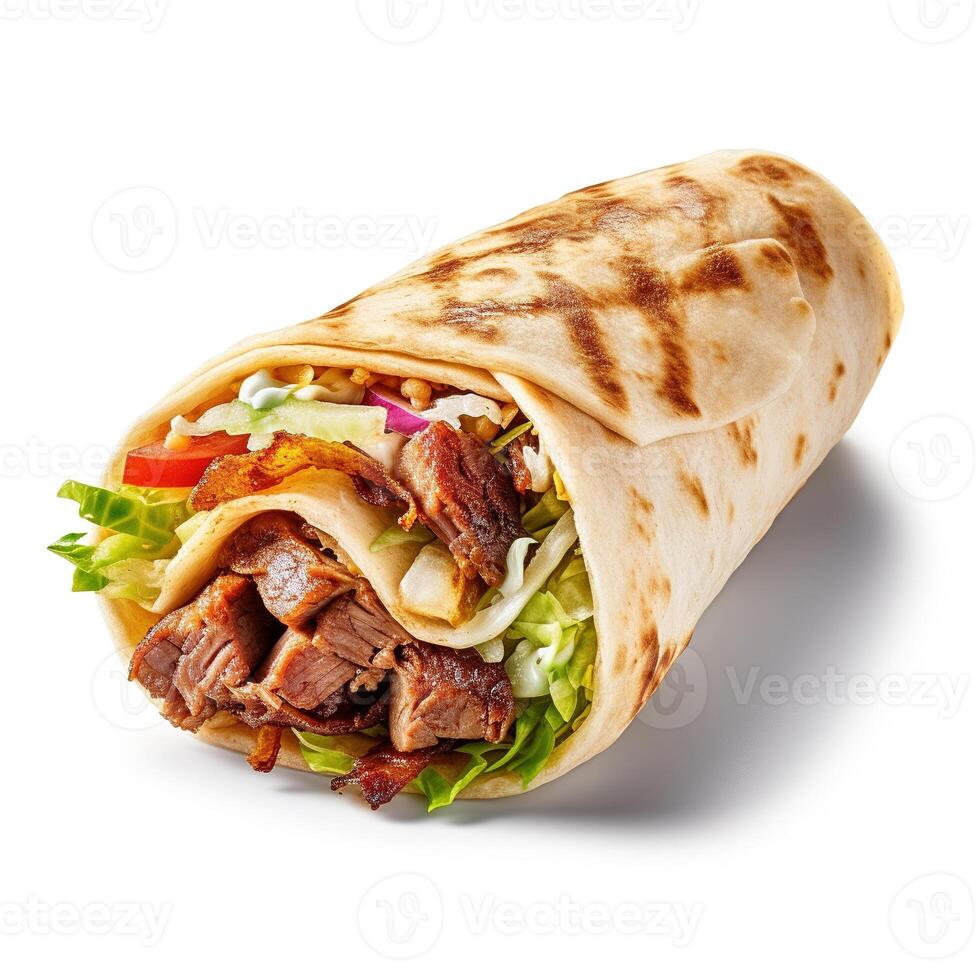 Shawarma on white background. 26695735 Stock Photo at Vecteezy