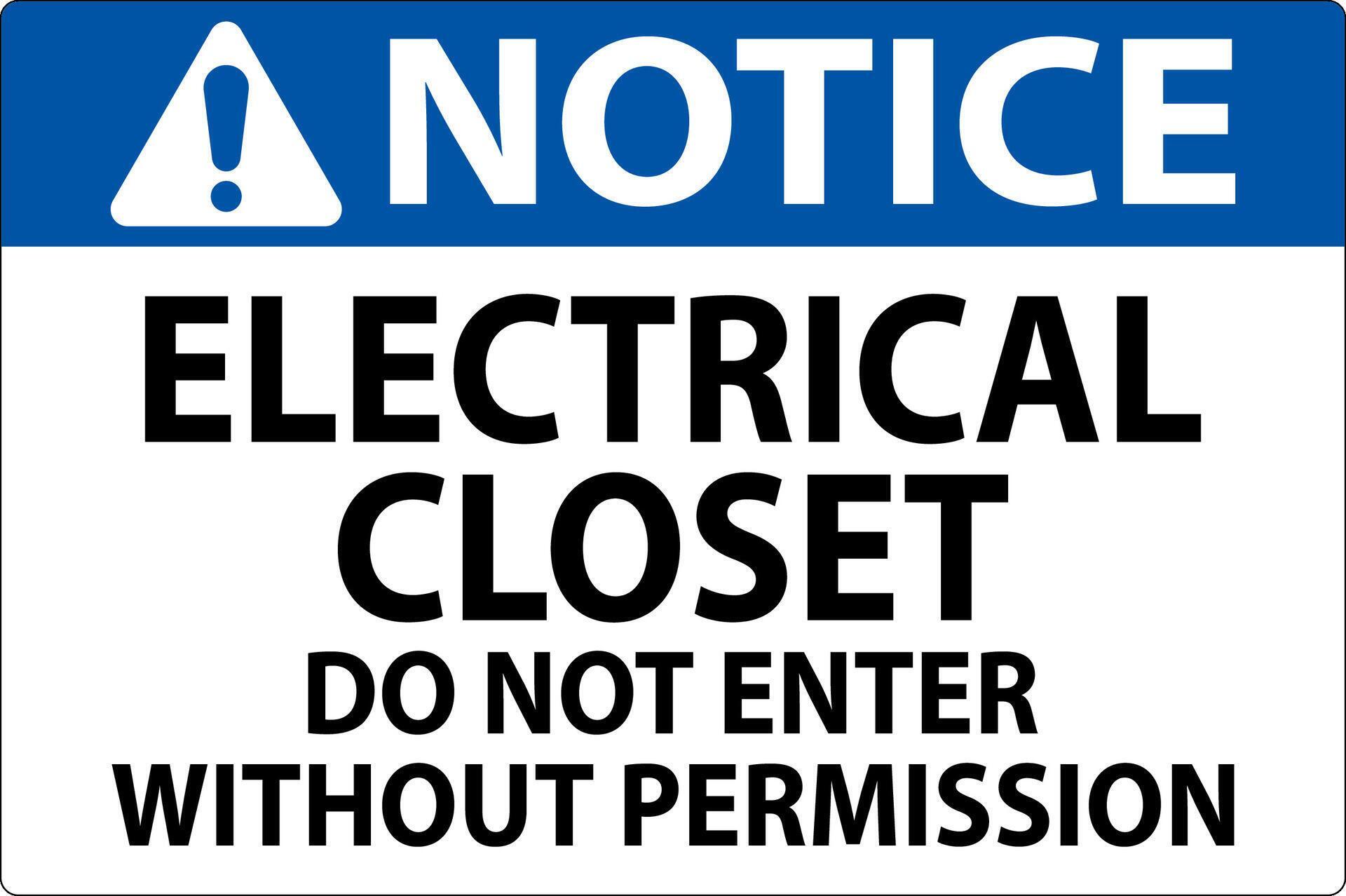 Notice Sign Electrical Closet - Do Not Enter Without Permission 26698226 Vector Art at Vecteezy