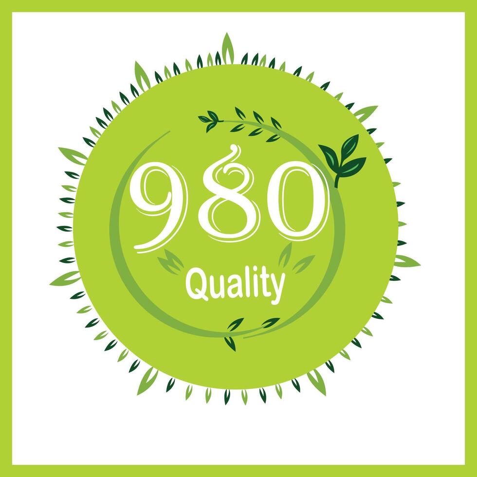 Natural leaf design with Number 980 26699075 Vector Art at Vecteezy