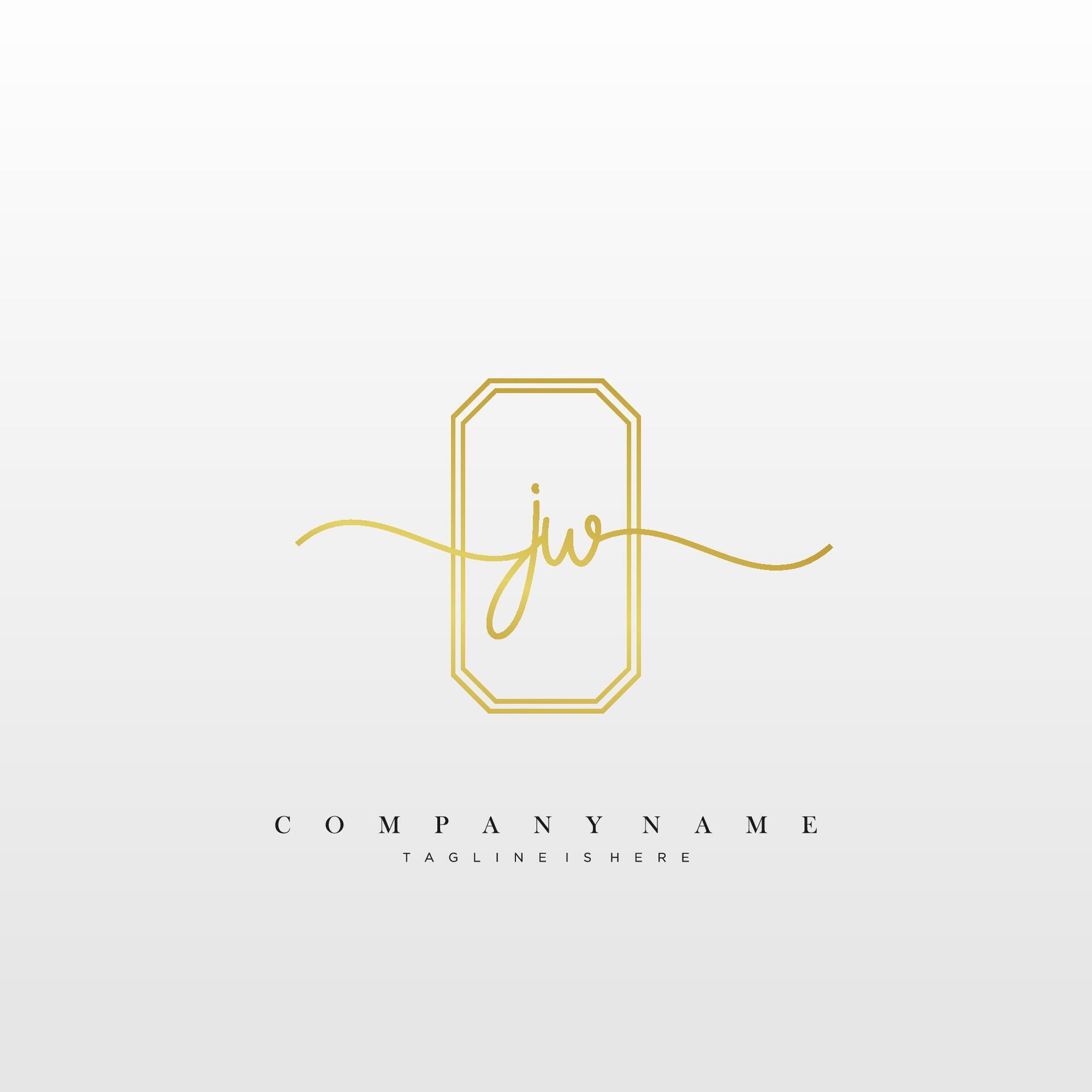 JW Initial handwriting minimalist geometric logo template vector ... JW Initial handwriting minimalist geometric logo template vector ...