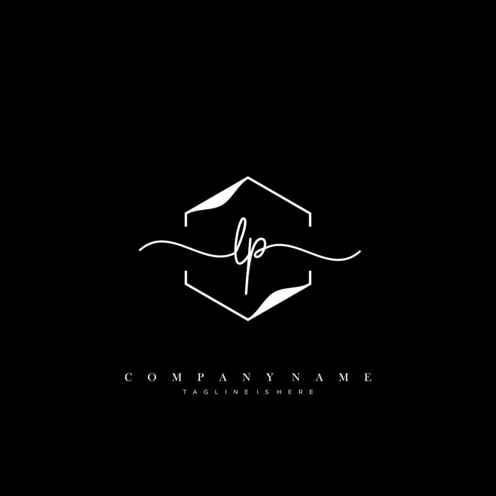 LP Initial handwriting minimalist geometric logo template vector ... LP Initial handwriting minimalist geometric logo template vector ...