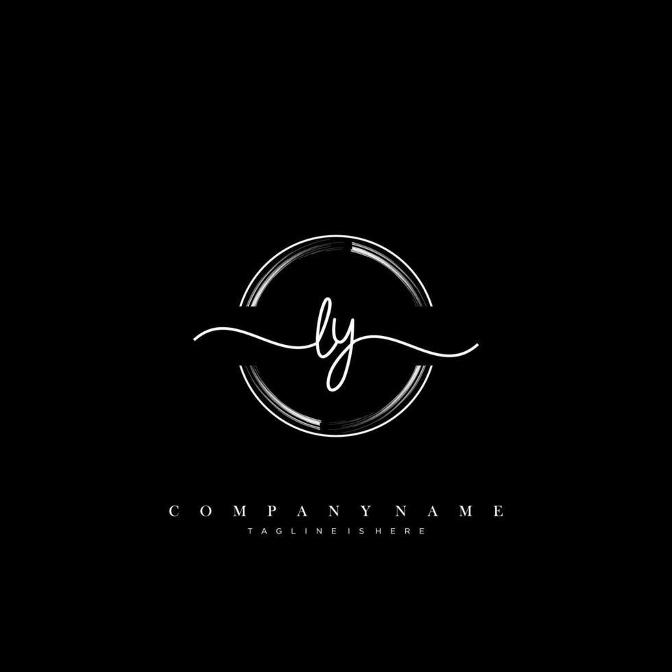 LY Initial handwriting minimalist geometric logo template vector ... LY Initial handwriting minimalist geometric logo template vector ...