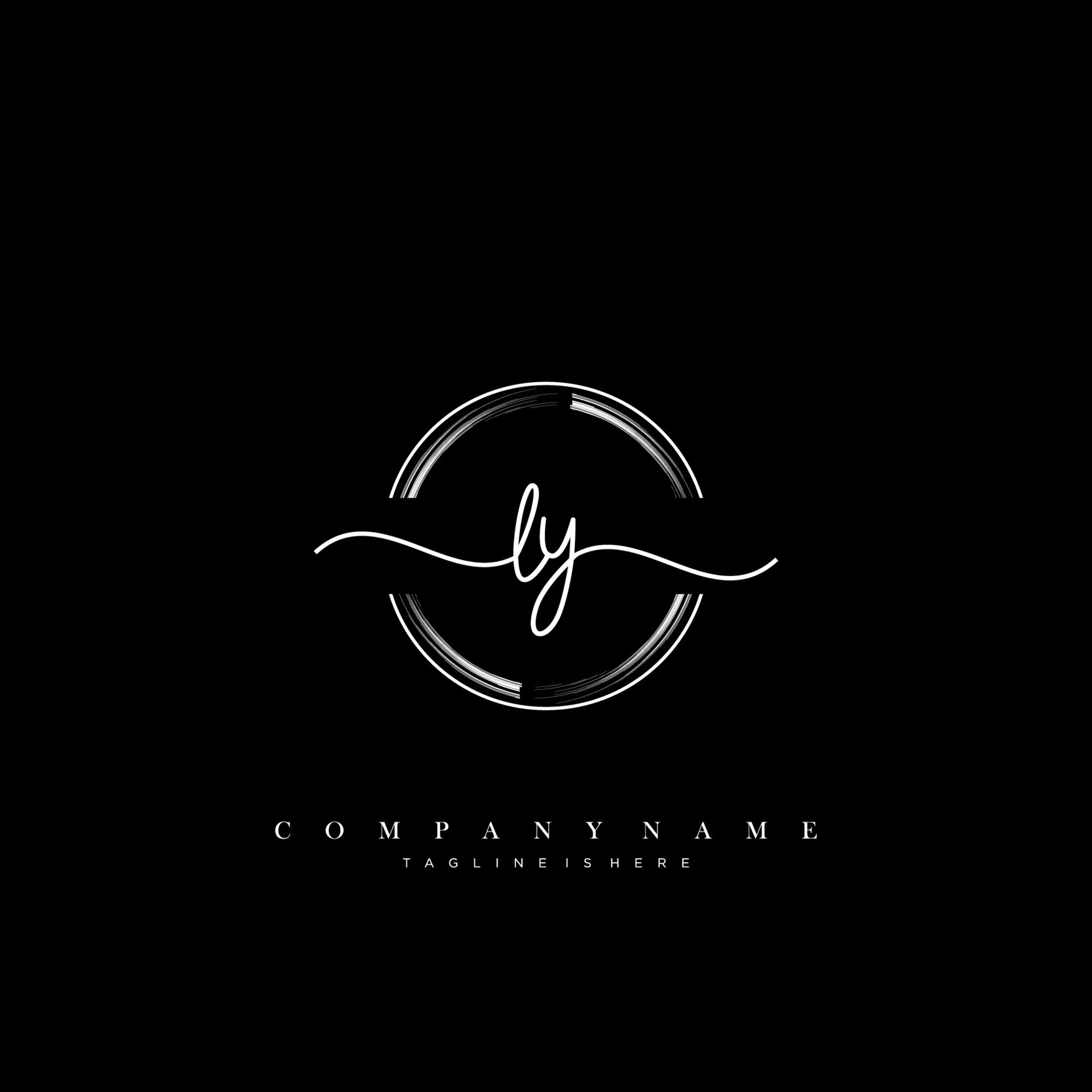 LY Initial handwriting minimalist geometric logo template vector ... LY Initial handwriting minimalist geometric logo template vector ...
