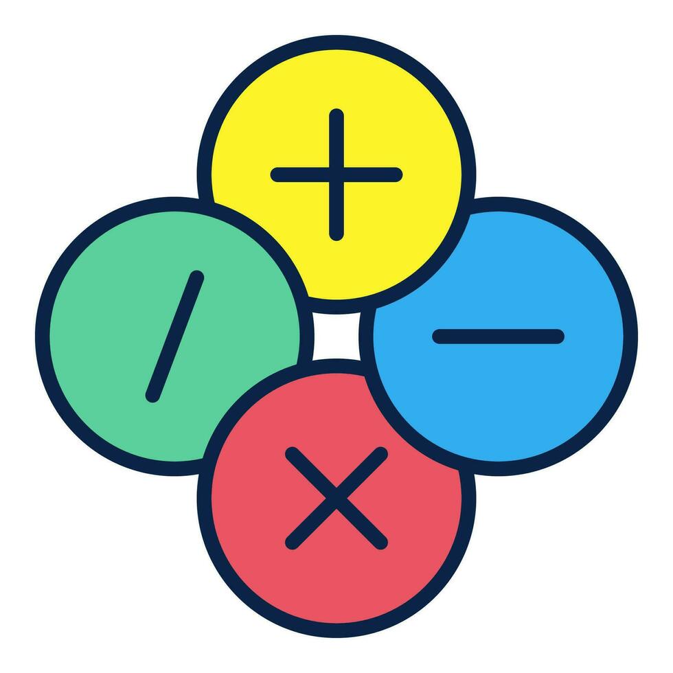 Mathematical Basic Symbols vector Math concept colored icon 26700446 ...