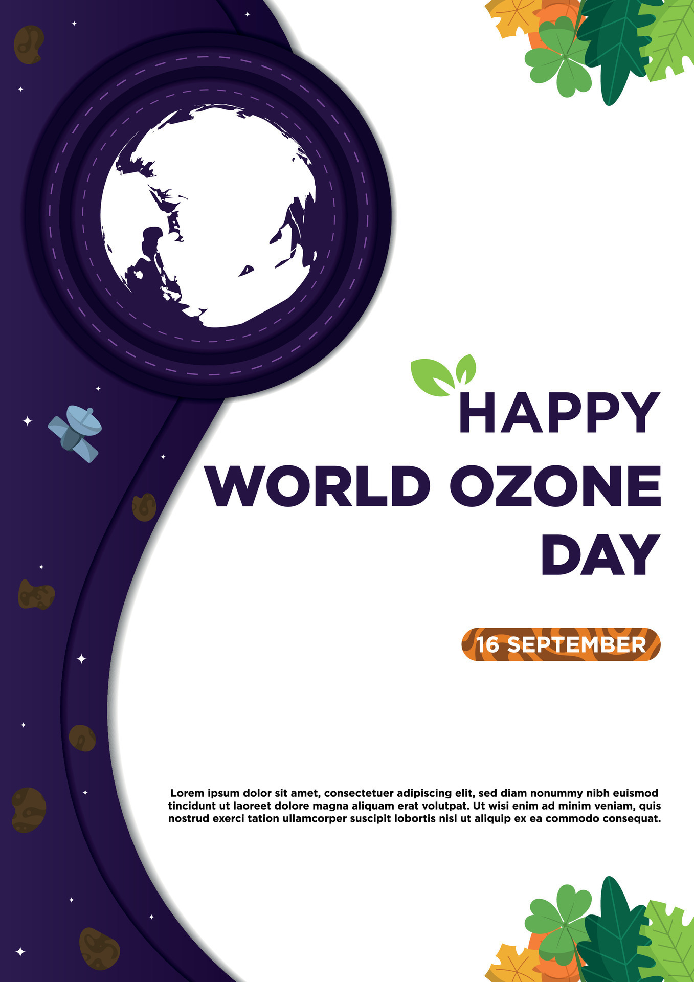 New Poster Template Fresh Concept Vector World Ozone Day With Plant Illustration 26700590 Vector ...