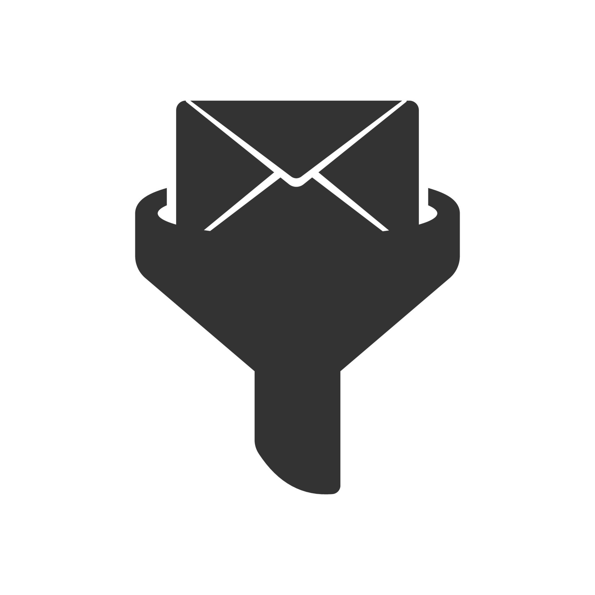 Vector illustration of message filters icon in dark color and white ...