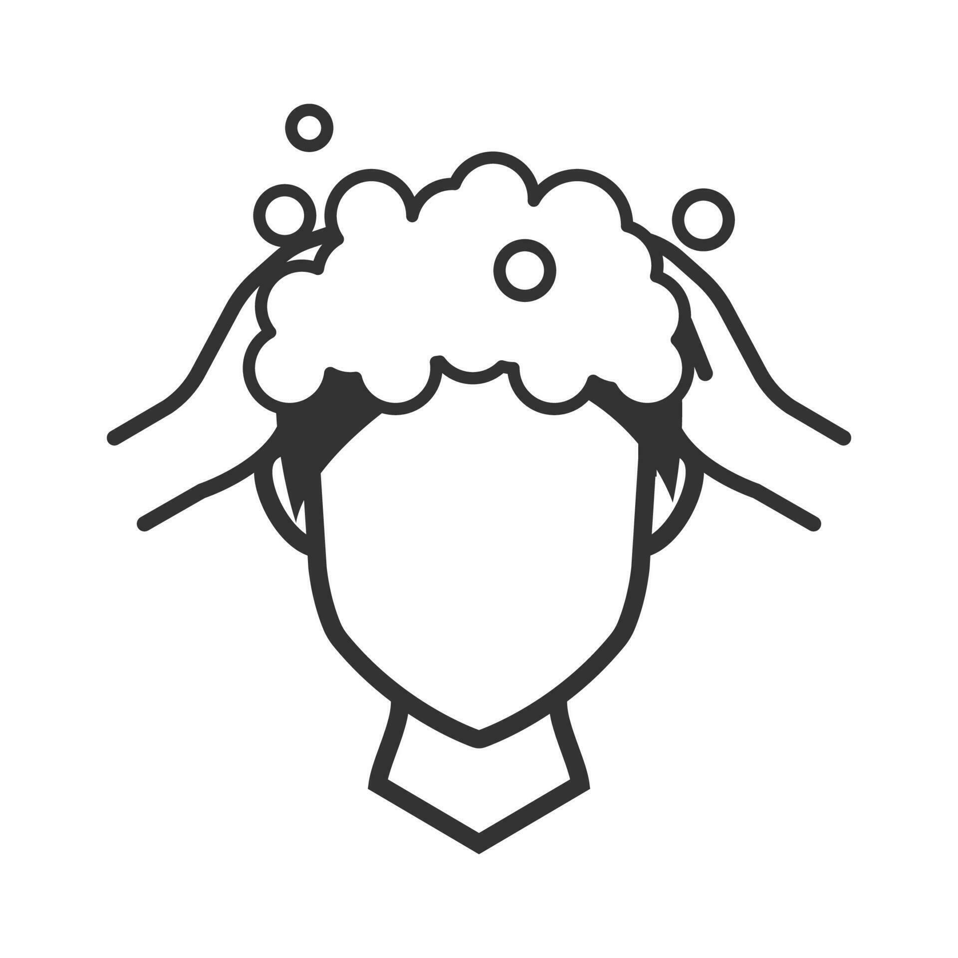 Vector illustration of washing hair icon in dark color and white background 26702776 Vector Art ...