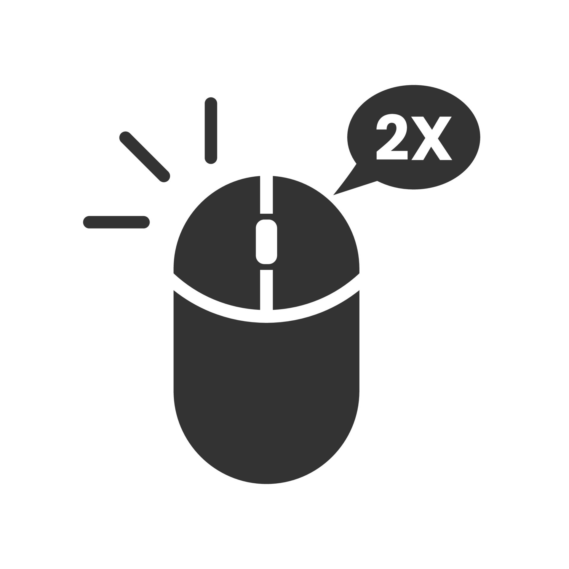 Vector illustration of double click on the mouse icon in dark color and ... Vector illustration of double click on the mouse icon in dark color and ...