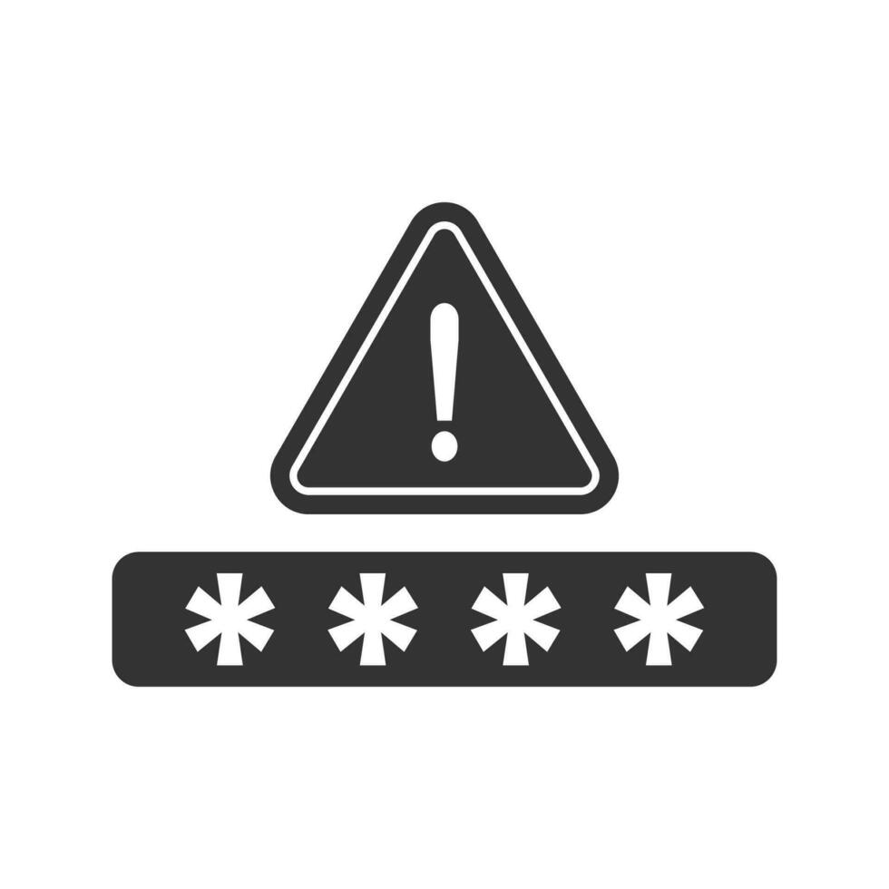 Vector Illustration Of Wrong Password Icon In Dark Color And White