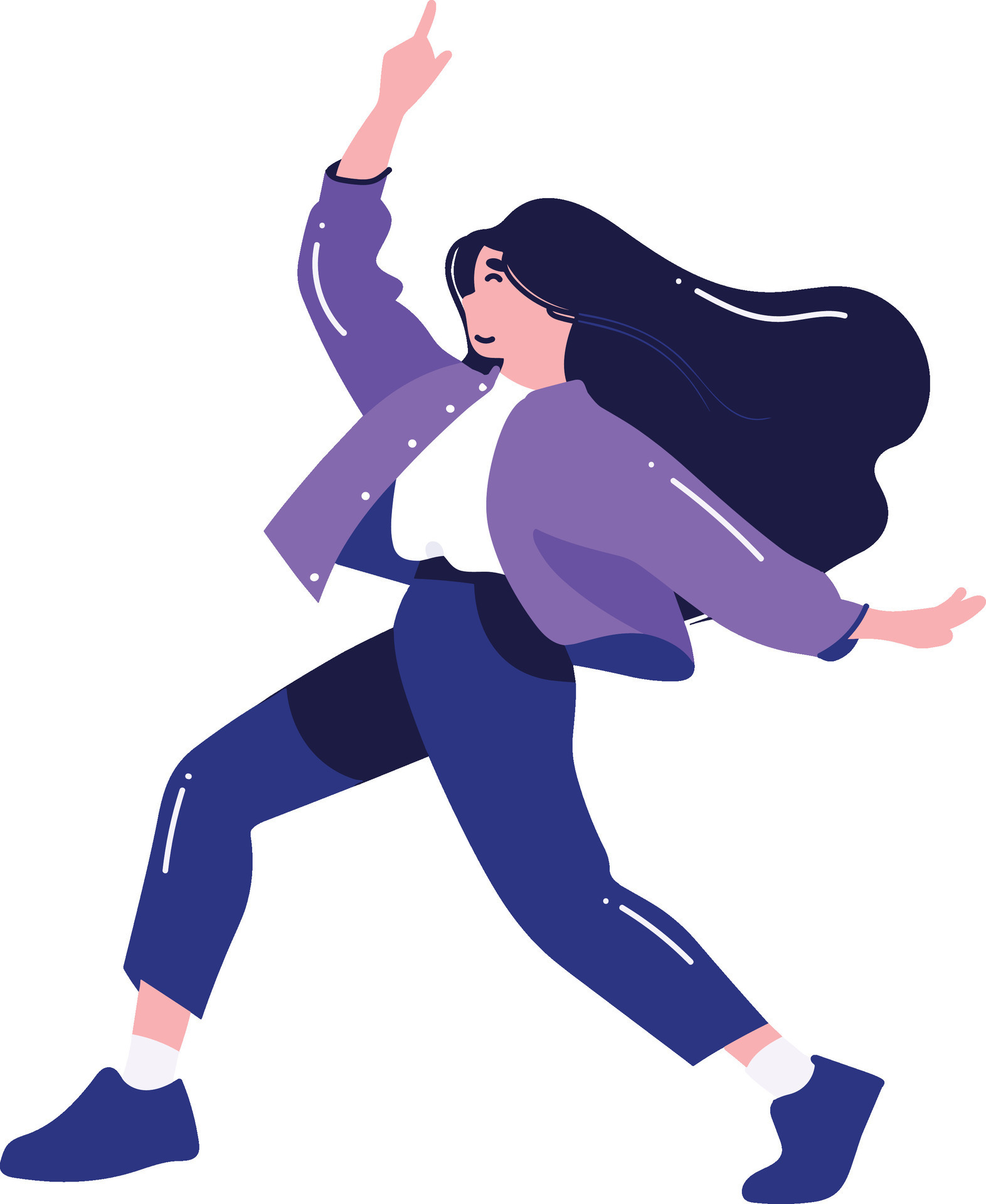 Hand Drawn happy woman dancing in flat style 26705228 Vector Art at ...
