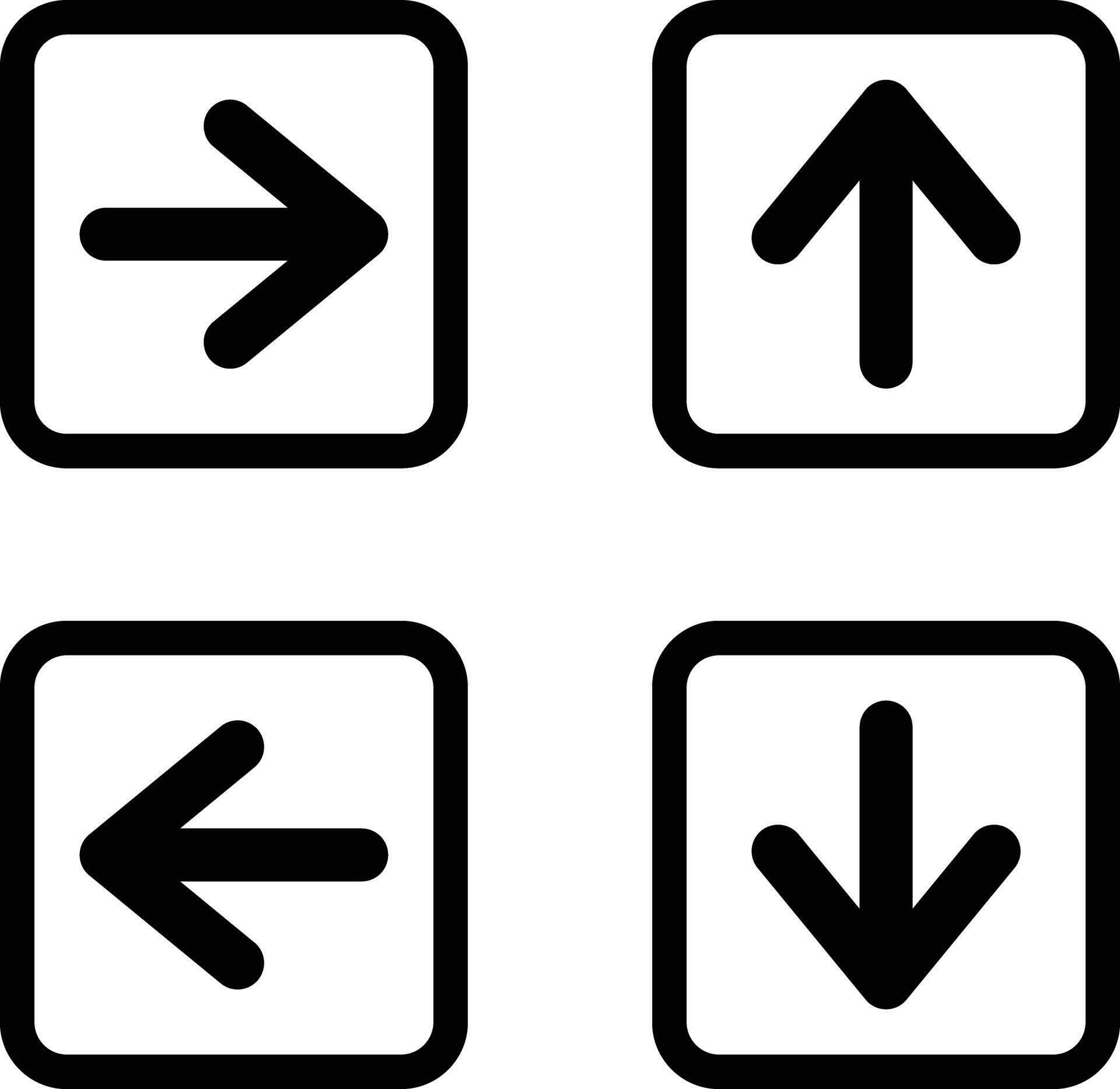 Computer keyboard arrow keys icon . Arrow button on keyboard icon ...