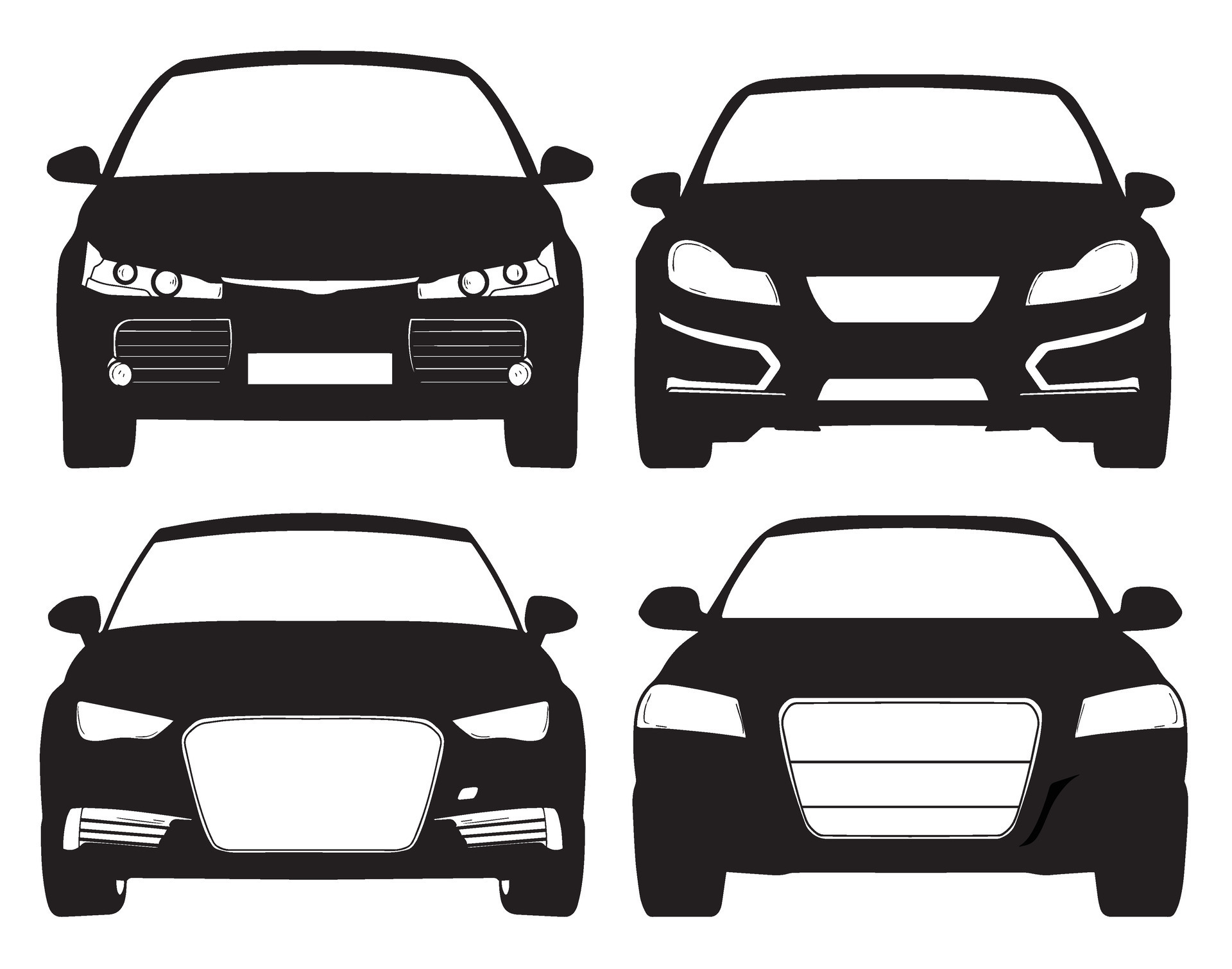 Design Symbol Car Front View Black Silhouette 26716331 Vector Art At