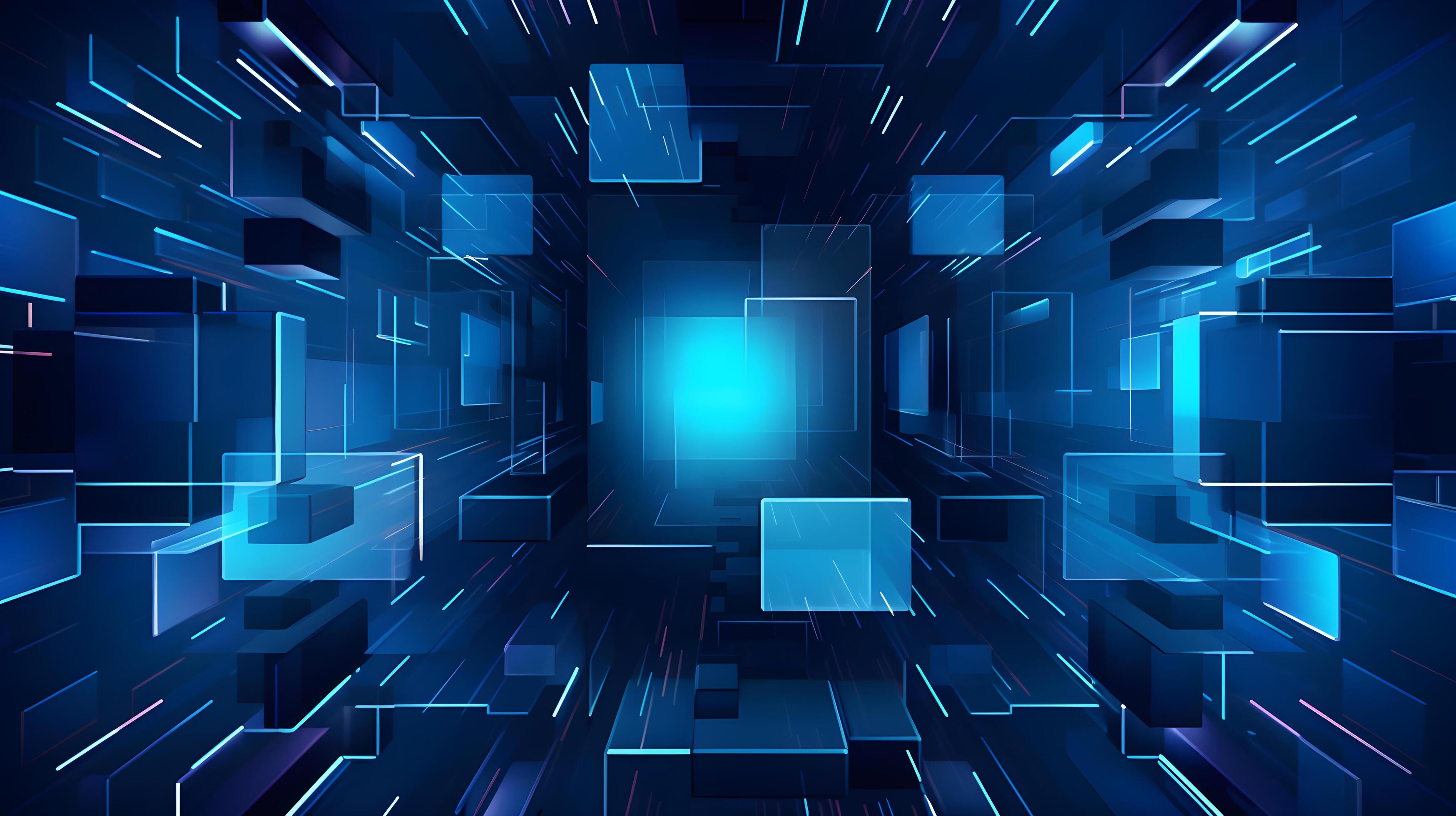 Abstract geometric blue technology background. Modern technology ...