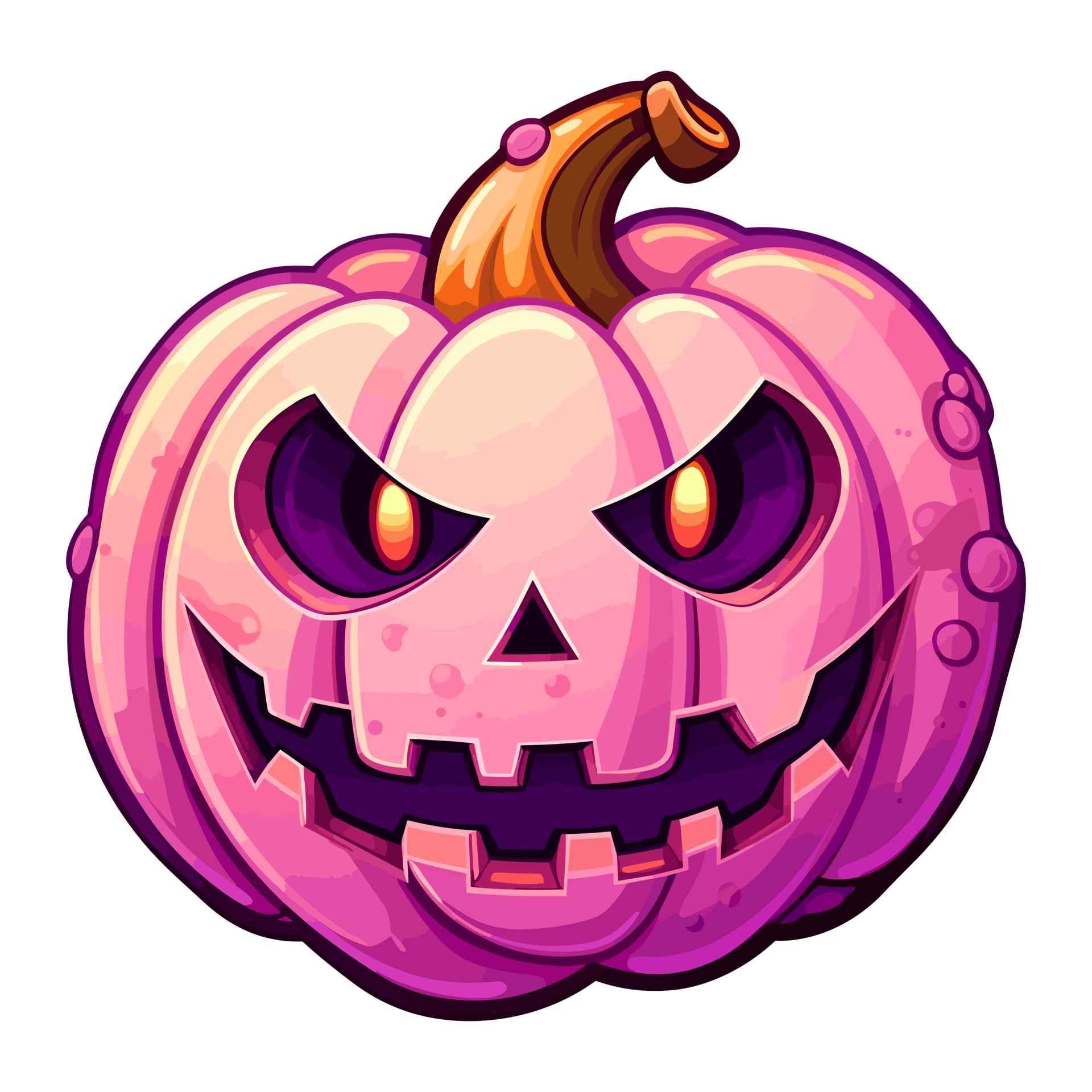 Halloween Pink Pumpkin Clipart, Monster Pink Pumpkin Jack O Lantern ...
