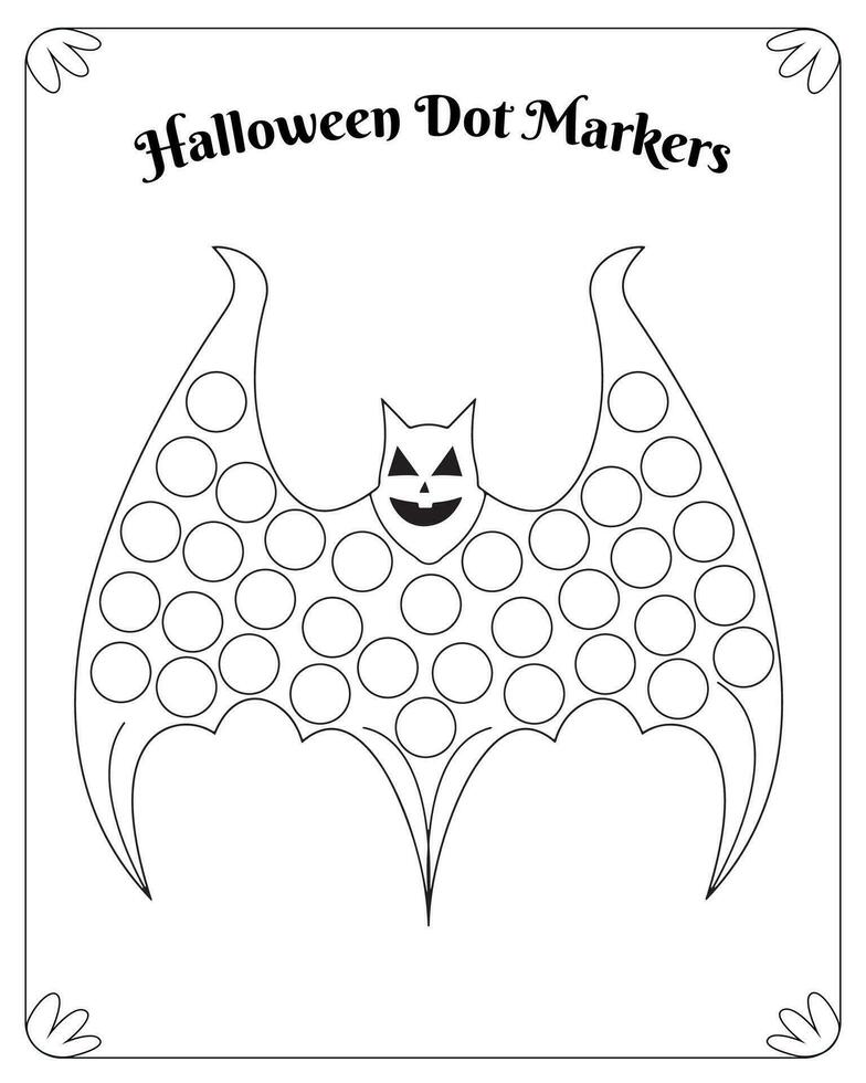 Halloween Dot Marker Coloring Pages For Kids. Dot Marker for Kids ...