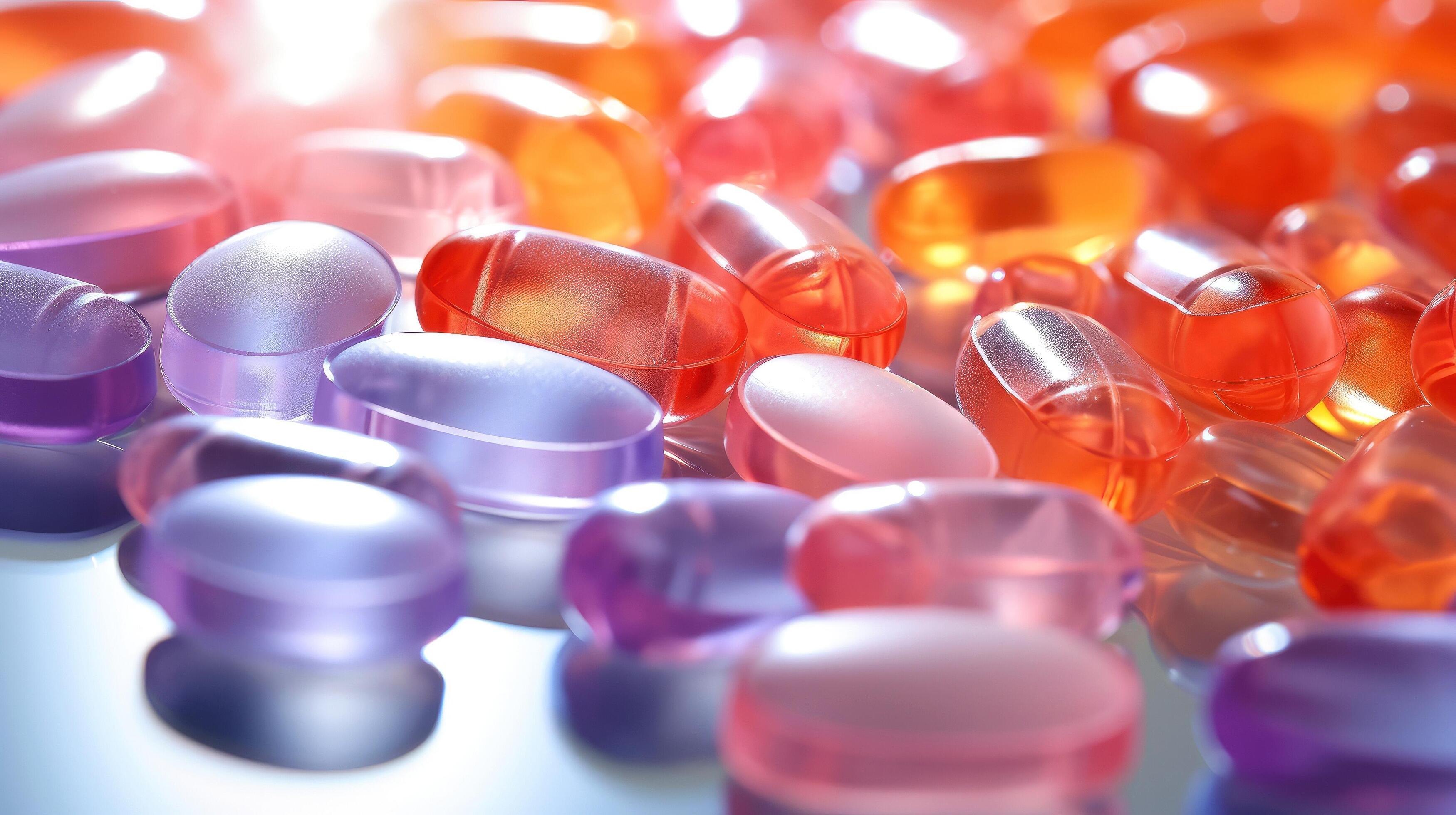 Vitamin capsules. Cod liver oil omega 3 gel capsules. Vitamins, dietary supplements, drugs ...