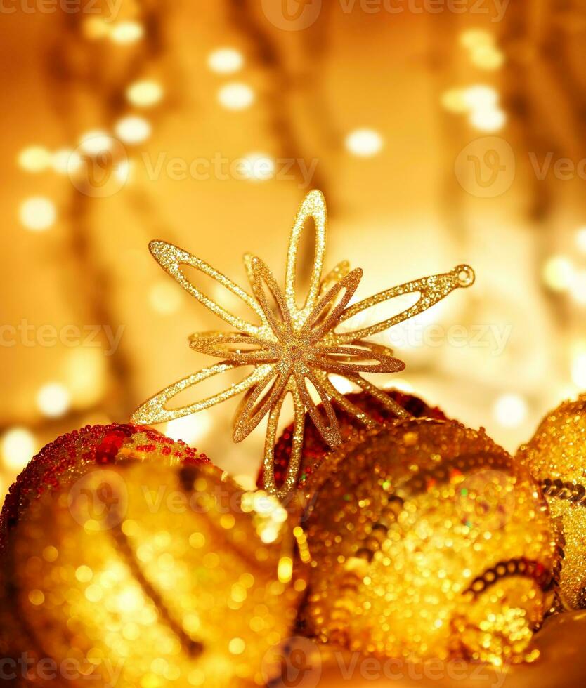 Golden Christmas Decorations 26722805 Stock Photo at Vecteezy