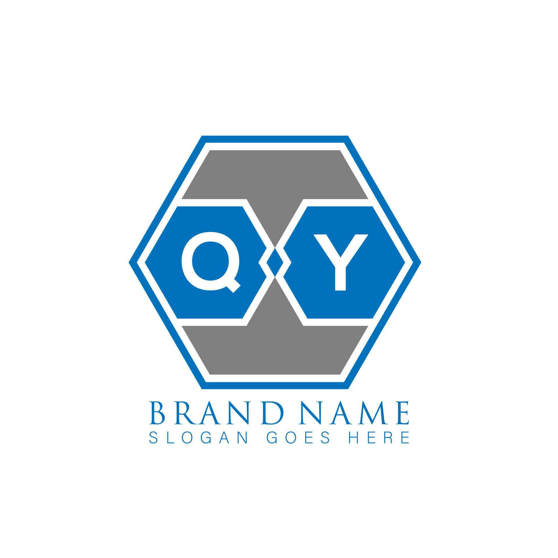 QY creative minimalist polygon letter logo. QY Unique modern flat abstract vector letter logo ...
