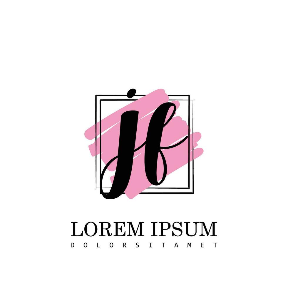 JF Initial Letter handwriting logo with square brush template vector 26725114 Vector Art at Vecteezy