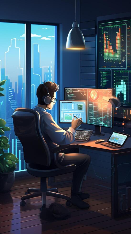 people working with computer background 26727183 Stock Photo at Vecteezy