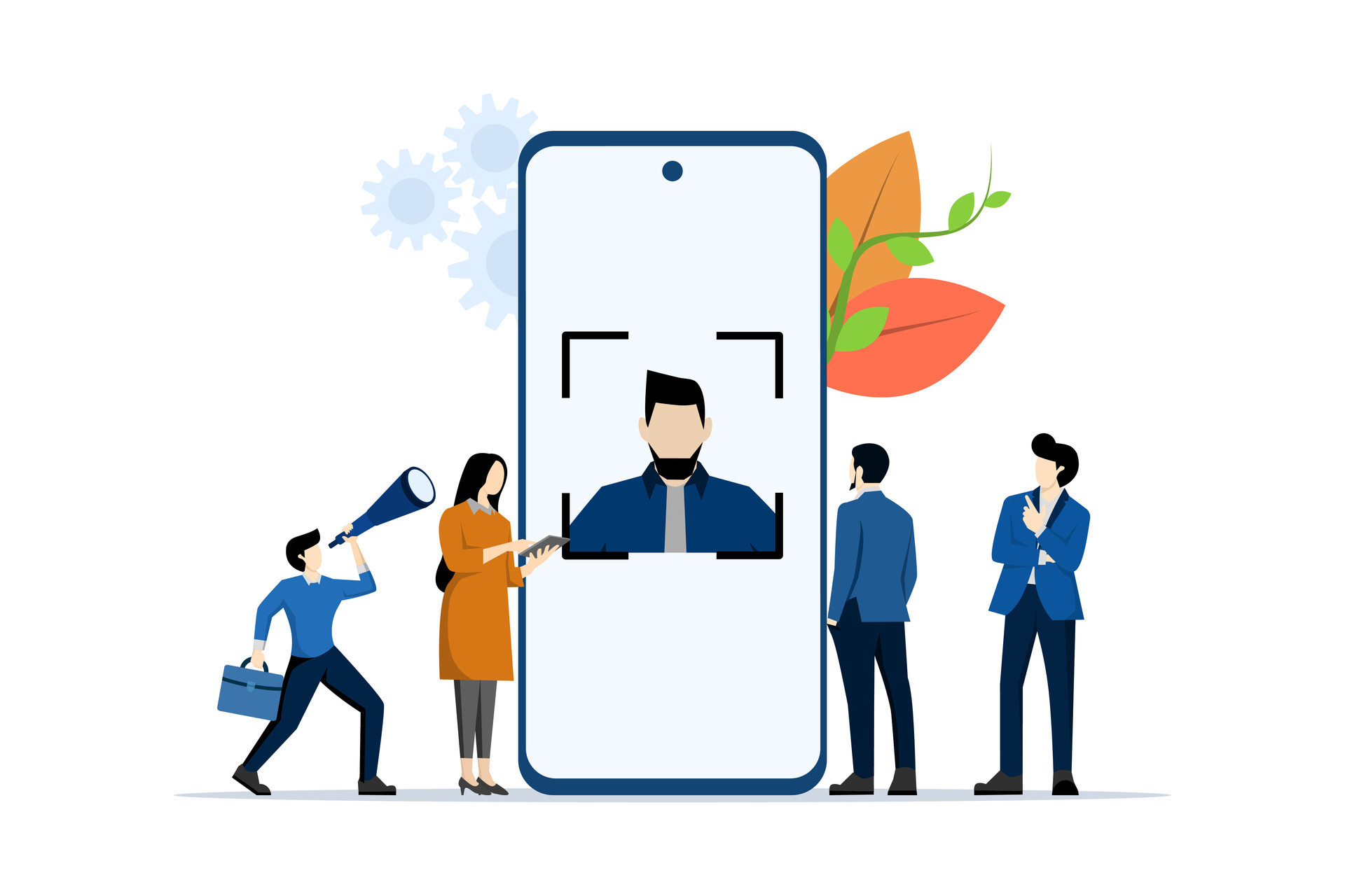 Security Concept Using Facial Recognition Face Recognition Using Laser Concept Id Man Holding