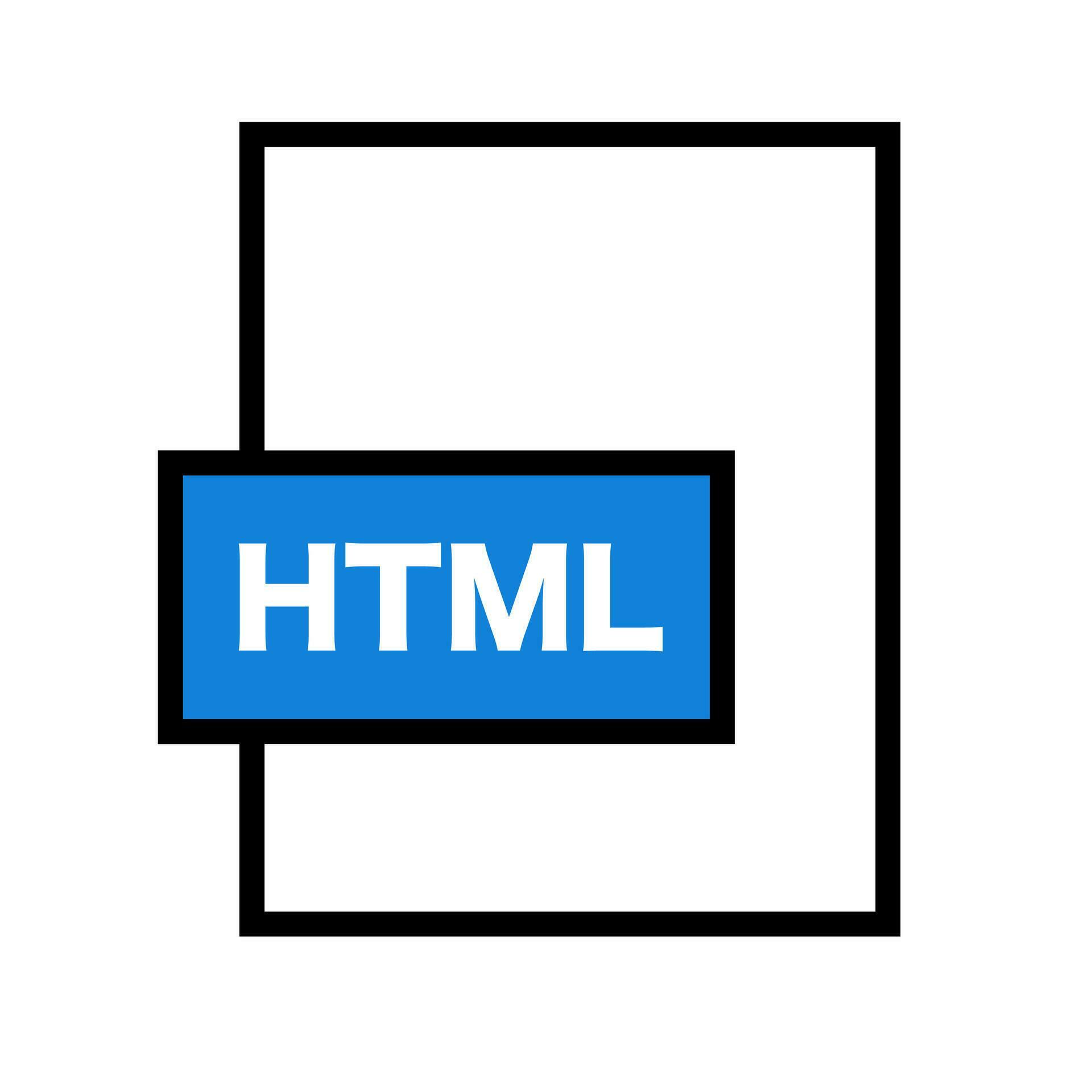 Simple HTML file icon. html extension. Vector. 26729270 Vector Art at ...