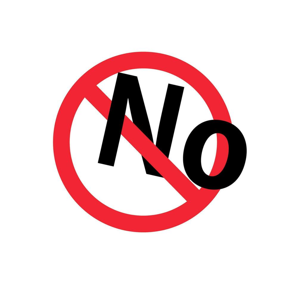 Prohibition mark and the letters No. Vector. 26729299 Vector Art at ...