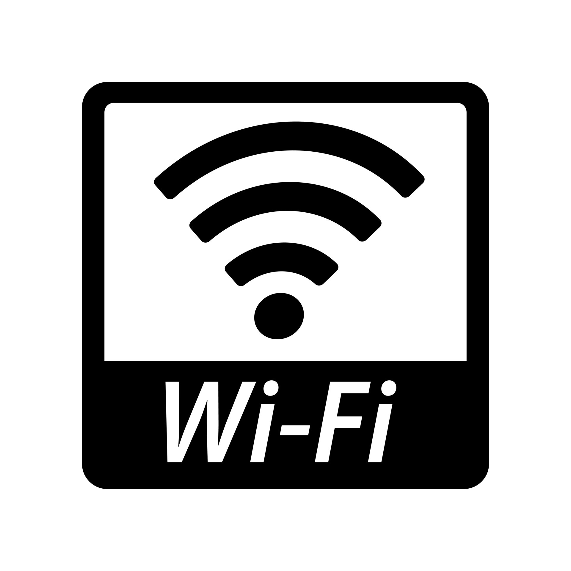 Square Wi-Fi box logo and Wi-Fi icon. Vector. 26729620 Vector Art at Vecteezy